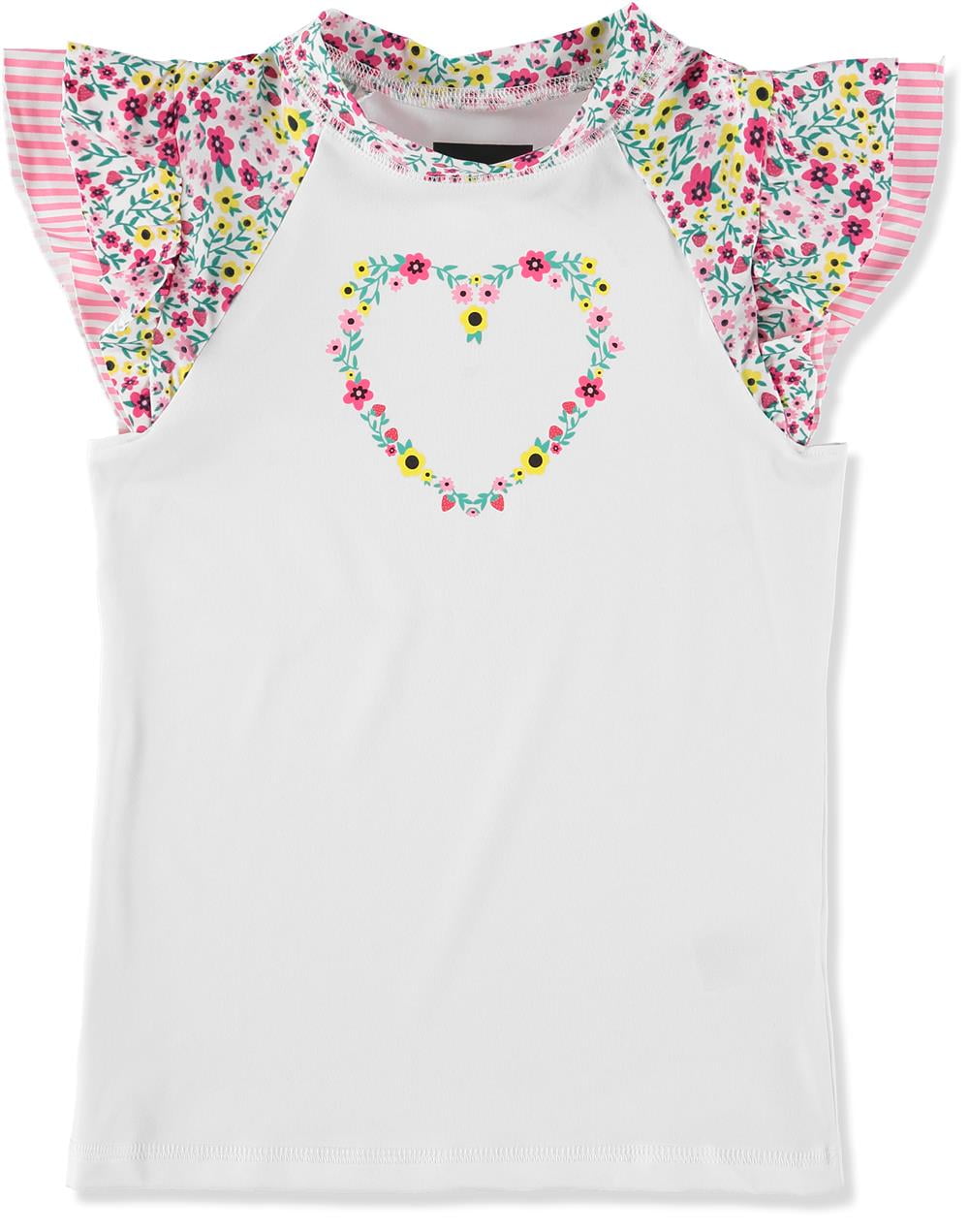 Rash Guard Girls 4-16 Short Sleeve Rash Guard White 6/6X - Walmart.com