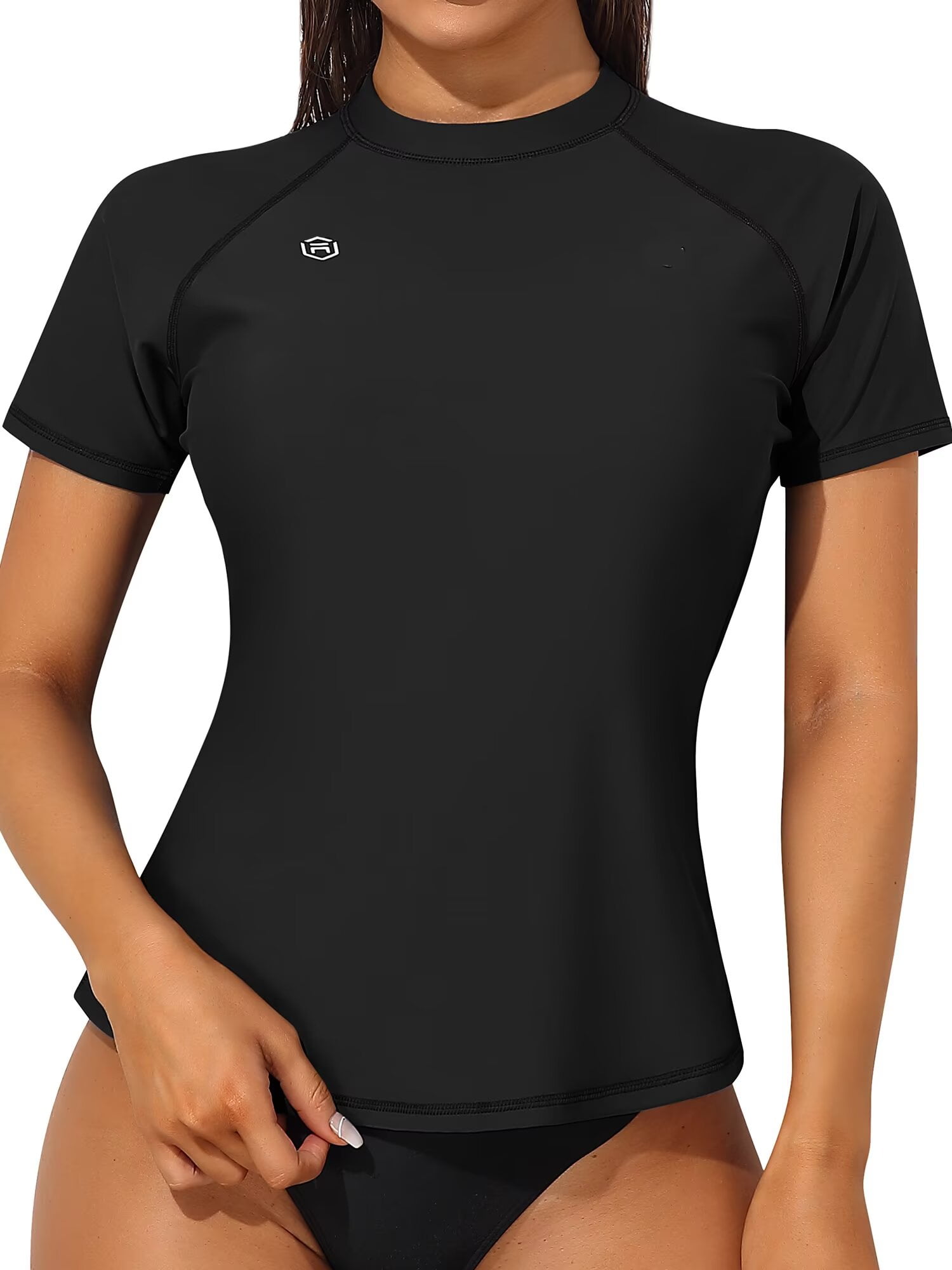 Charmo Women's Rash Guard, Short Sleeve Swim Shirt, UPF 50+ Quick-Dry ...