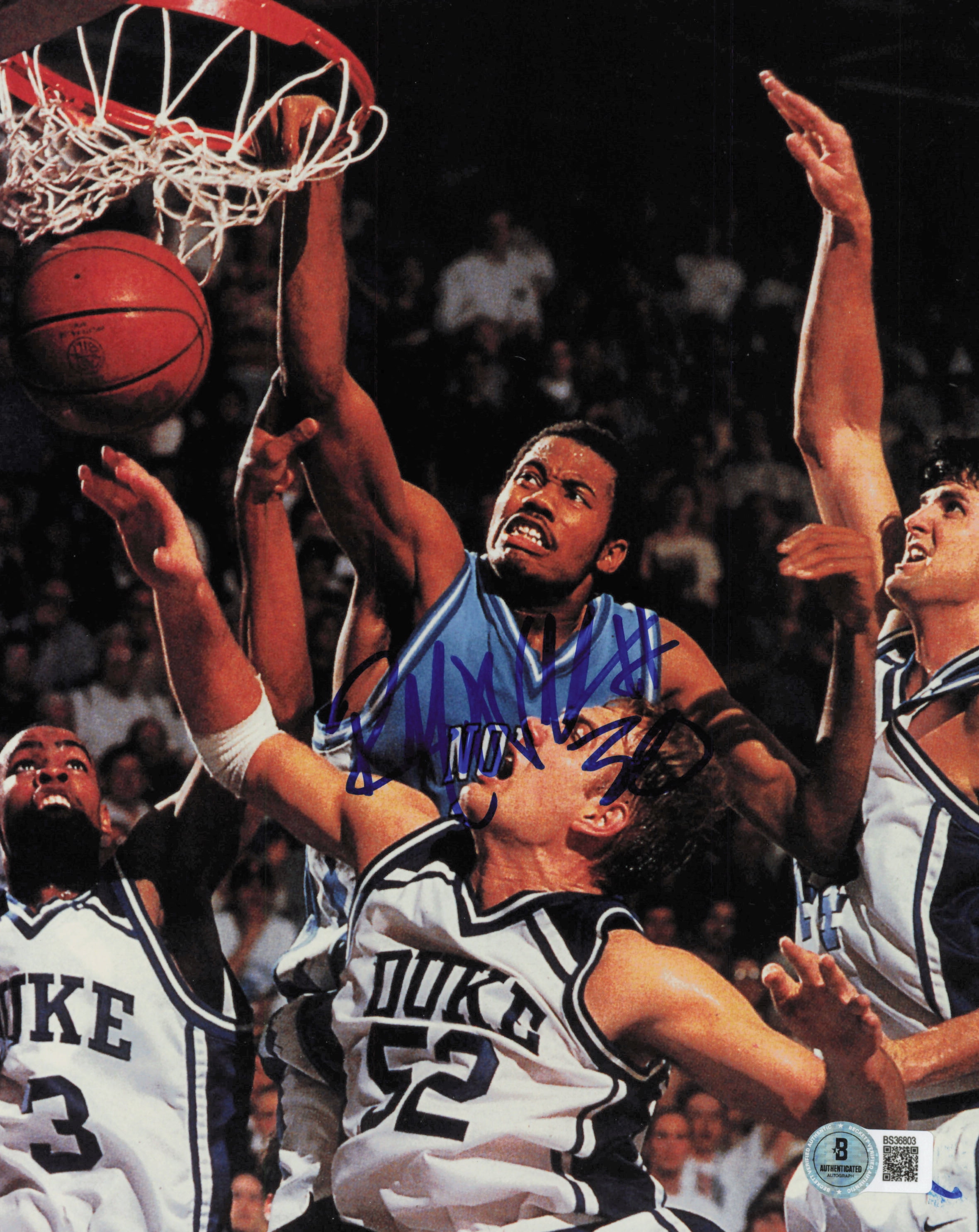 Rasheed Wallace Autographed 8x10 Photo North Carolina Tarheels Beckett ...