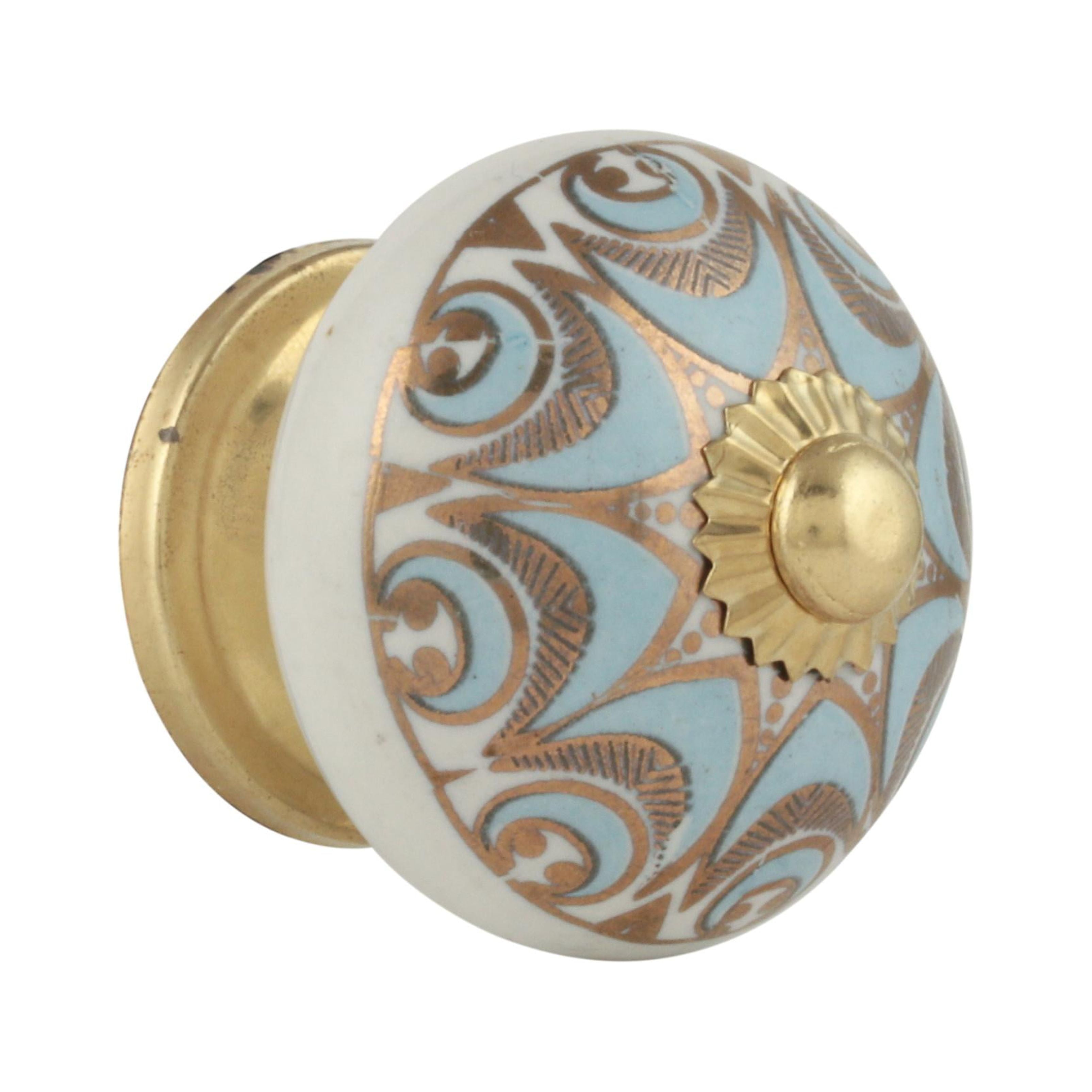 Rasiya Art Cabinet Knobs - Boho Handmade Ceramic Dresser Pulls Kitchen Cupboard Wardrobe Handle ...