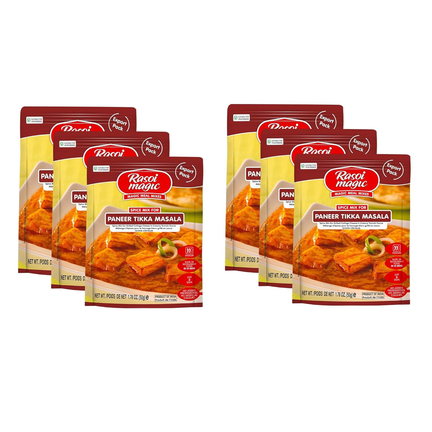 Rasoi Magic Spice Mix for Paneer Tikka Masala (Pack of 6) | Ready to ...