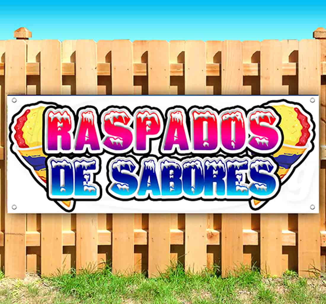 Raspados De Sabores 13 oz Vinyl Banner With Metal Grommets - Walmart.com