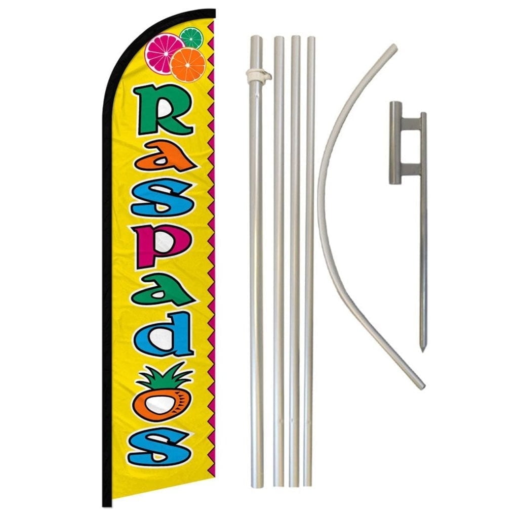 Raspados Windless Banner Flag & Pole Kit - Walmart.com