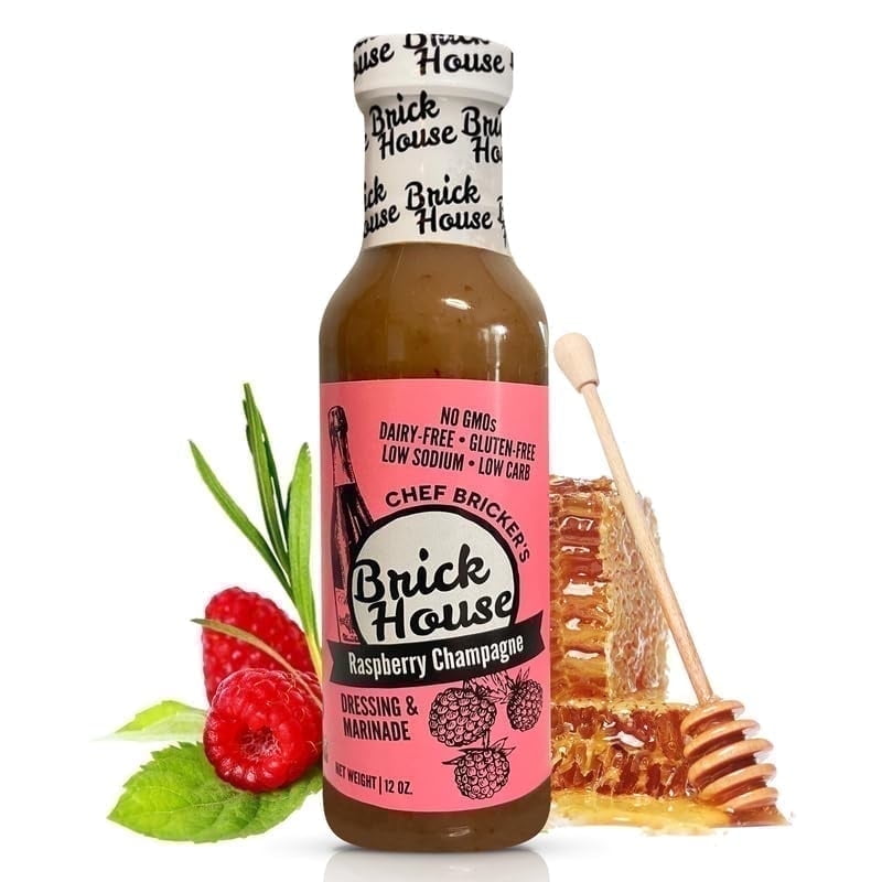Raspberry Champagne Vinaigrette, 12 Oz Salad Dressing by Brick House ...