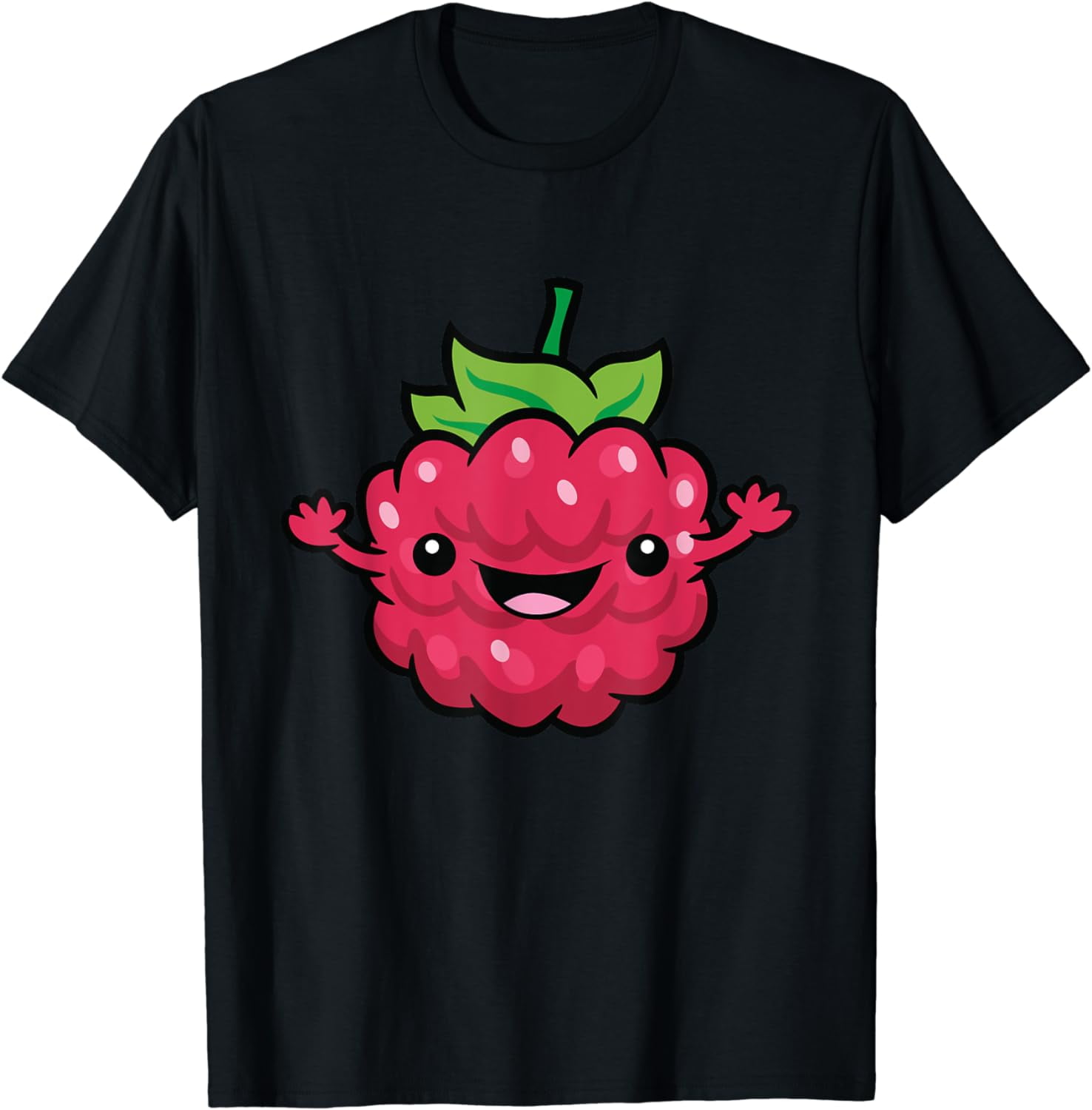 Raspberry Kawaii Cute Raspberry Fruit Love Raspberries T-Shirt ...
