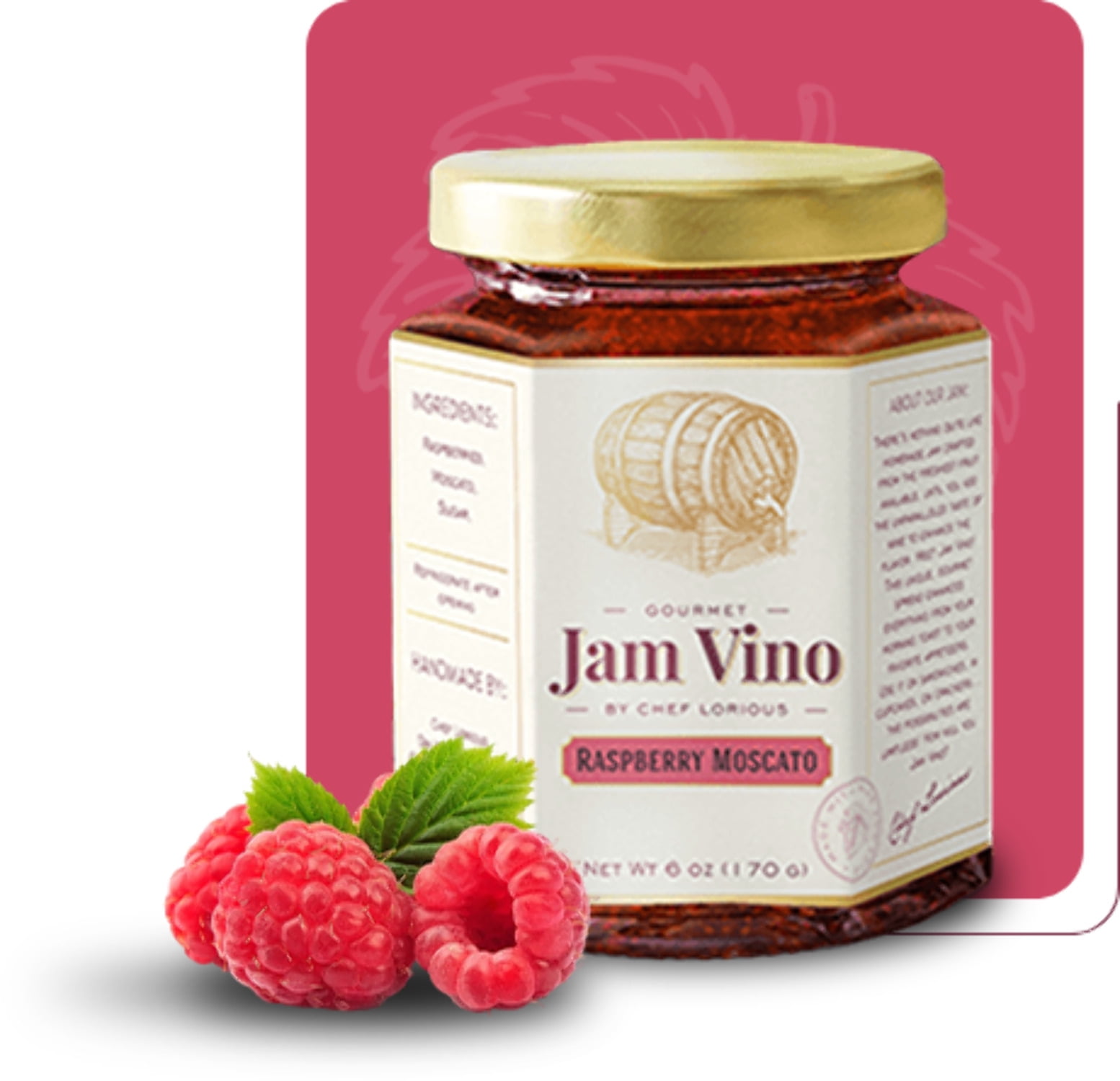 Raspberry Moscato Wine-Infused Jam, Sweet Fruit Flavor, Perfect for ...