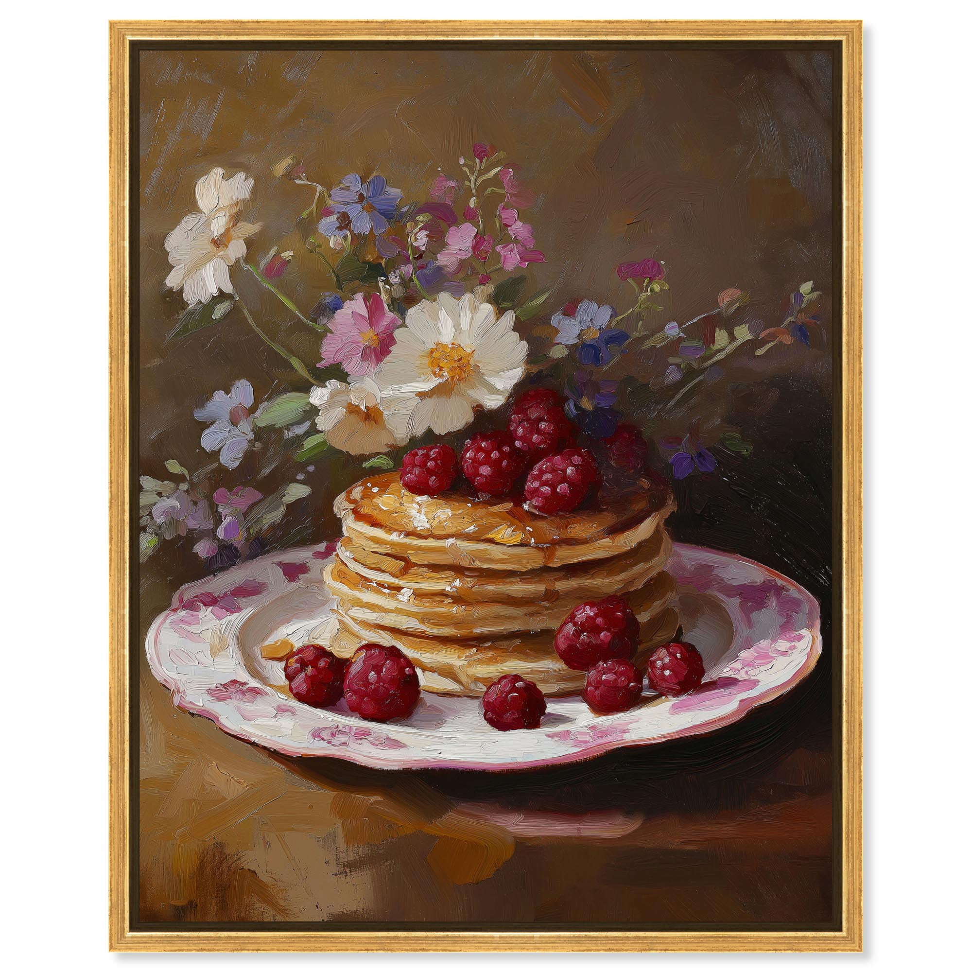Raspberry Pancakes I Canvas Modern Farmhouse by Art Remedy, Gold Frame ...