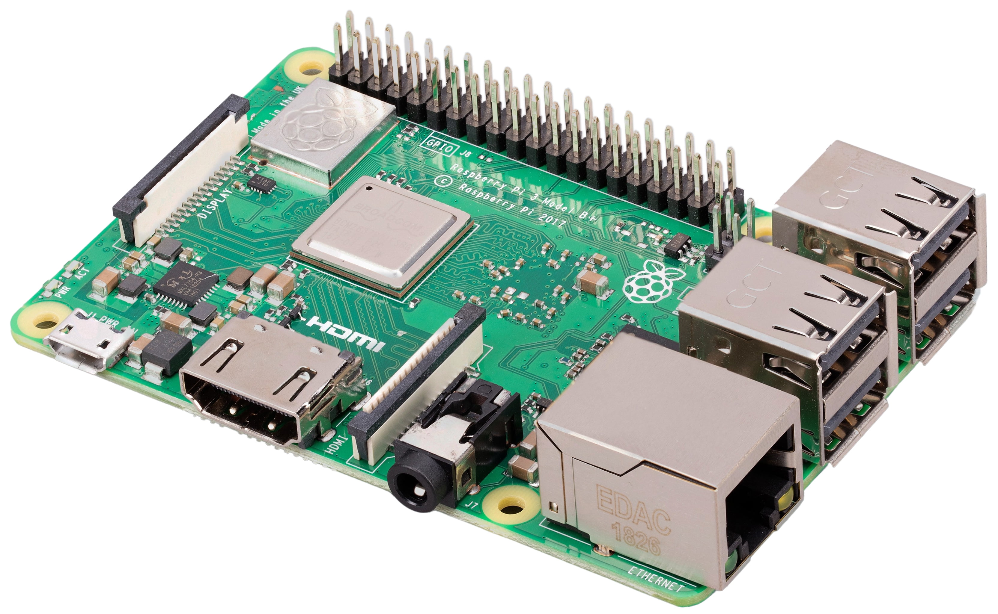 Raspberry Pi 3 Model B+ with 1.4GHz Quad-Core, Dual-Band Wireless ...
