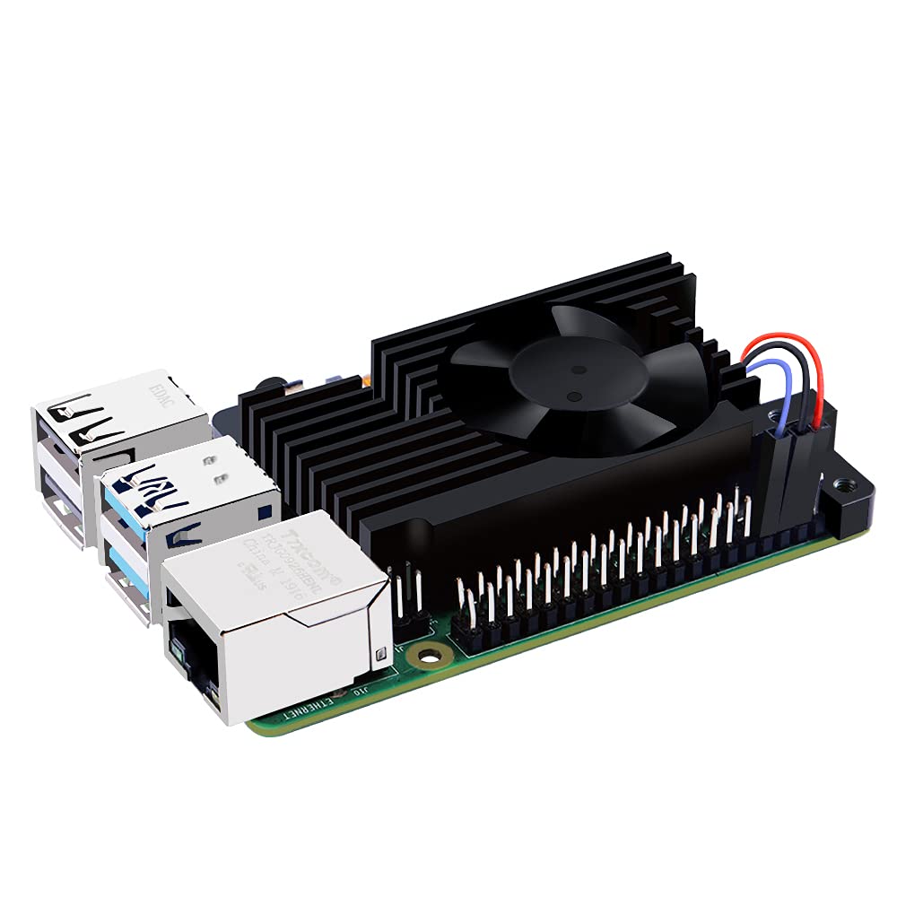 Raspberry Pi 4 Aluminum Heatsink with PWM Controllable Fan, Raspberry ...