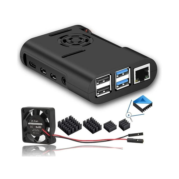 Raspberry Pi 4 Case, MazerPi Raspberry Pi Case with Cooling Fan ...