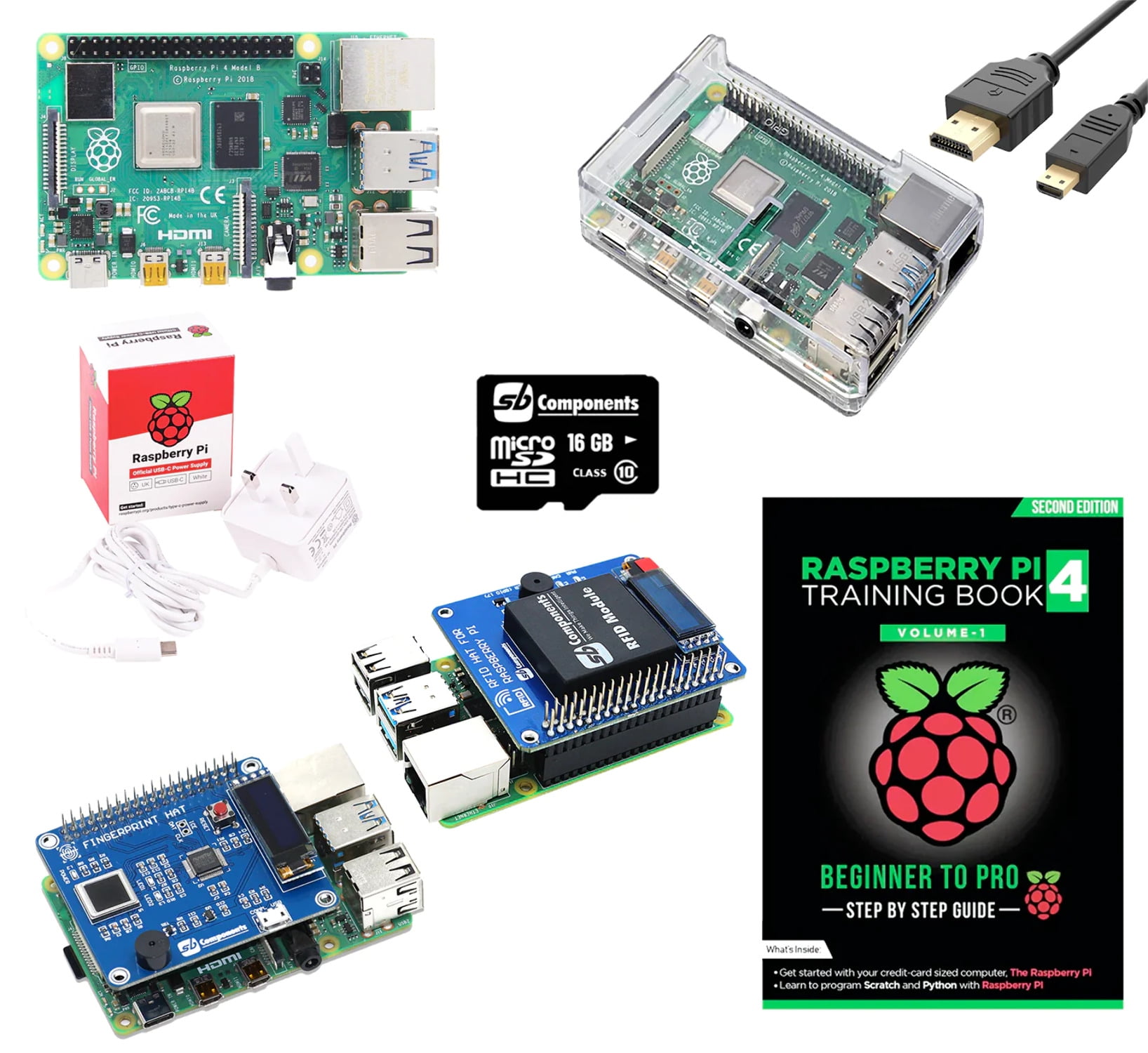 Raspberry Pi 4 Kit with PiFinger RFID HAT - Walmart.com