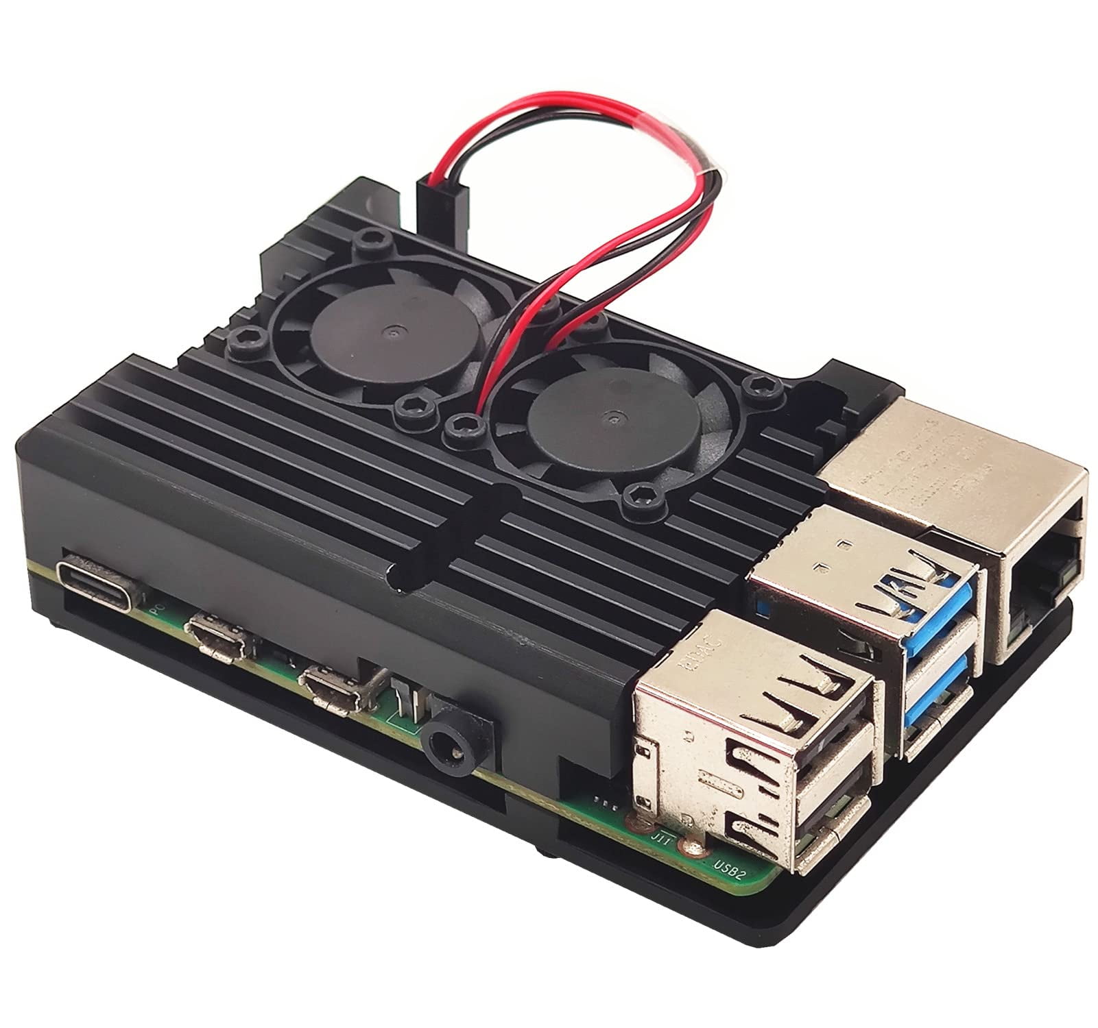 Raspberry Pi 4 Metal RRF12 Case with Dual Fan, Raspberry Pi 4 Computer ...