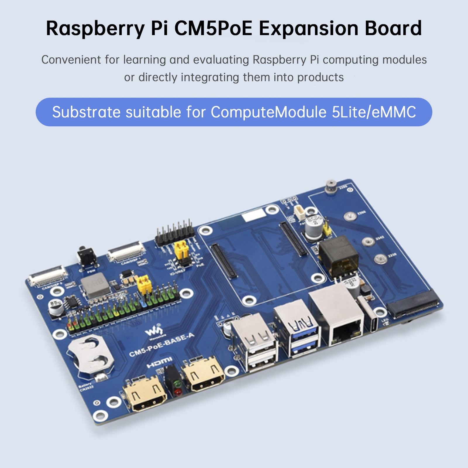 Raspberry Pi CM5 PoE Expansion Board Compute Module 5 Computing Module ...