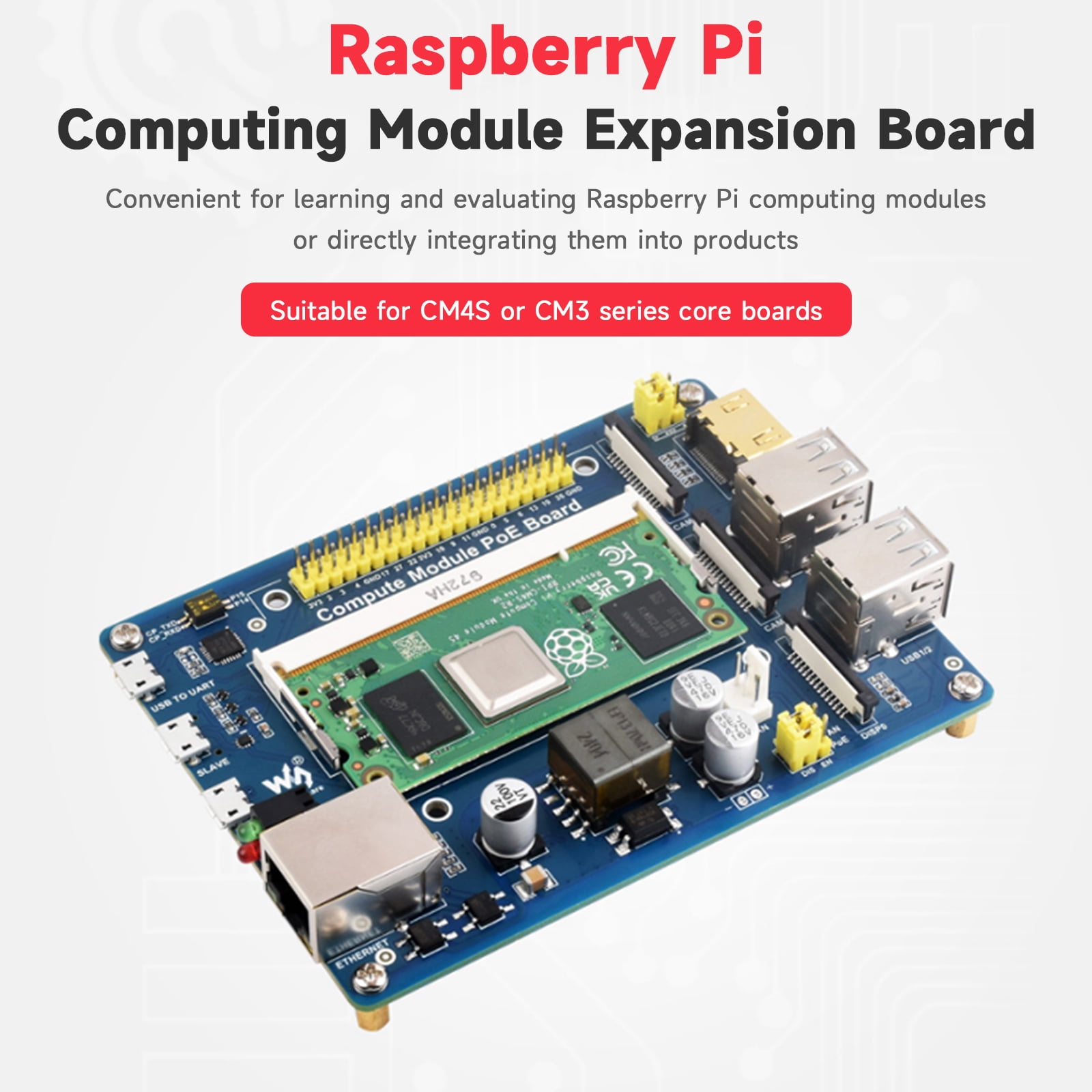 Raspberry Pi Compute Module Expansion Board Cm4s Cm3 3lite 3 Poe Power