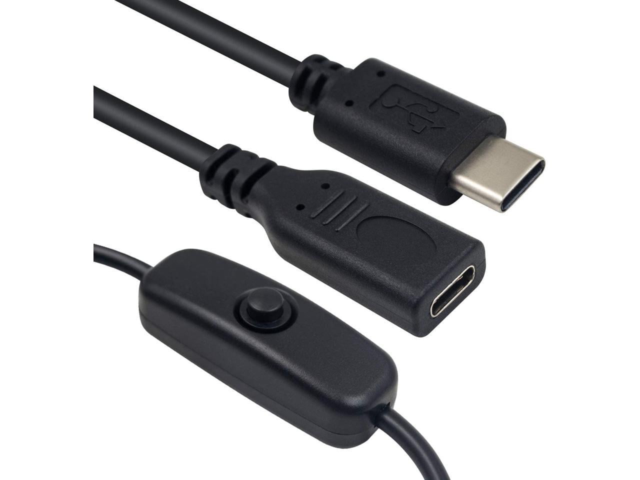 Raspberry Pi Power Switch,USB C Male to Female Inline On/Off Switch ...
