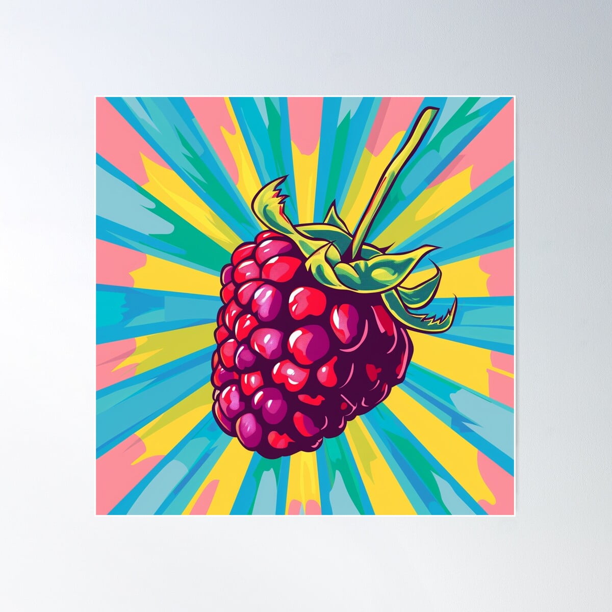 Raspberry Pop Art 2 Poster Wall Art, Modern Wall Decor For Living Room ...