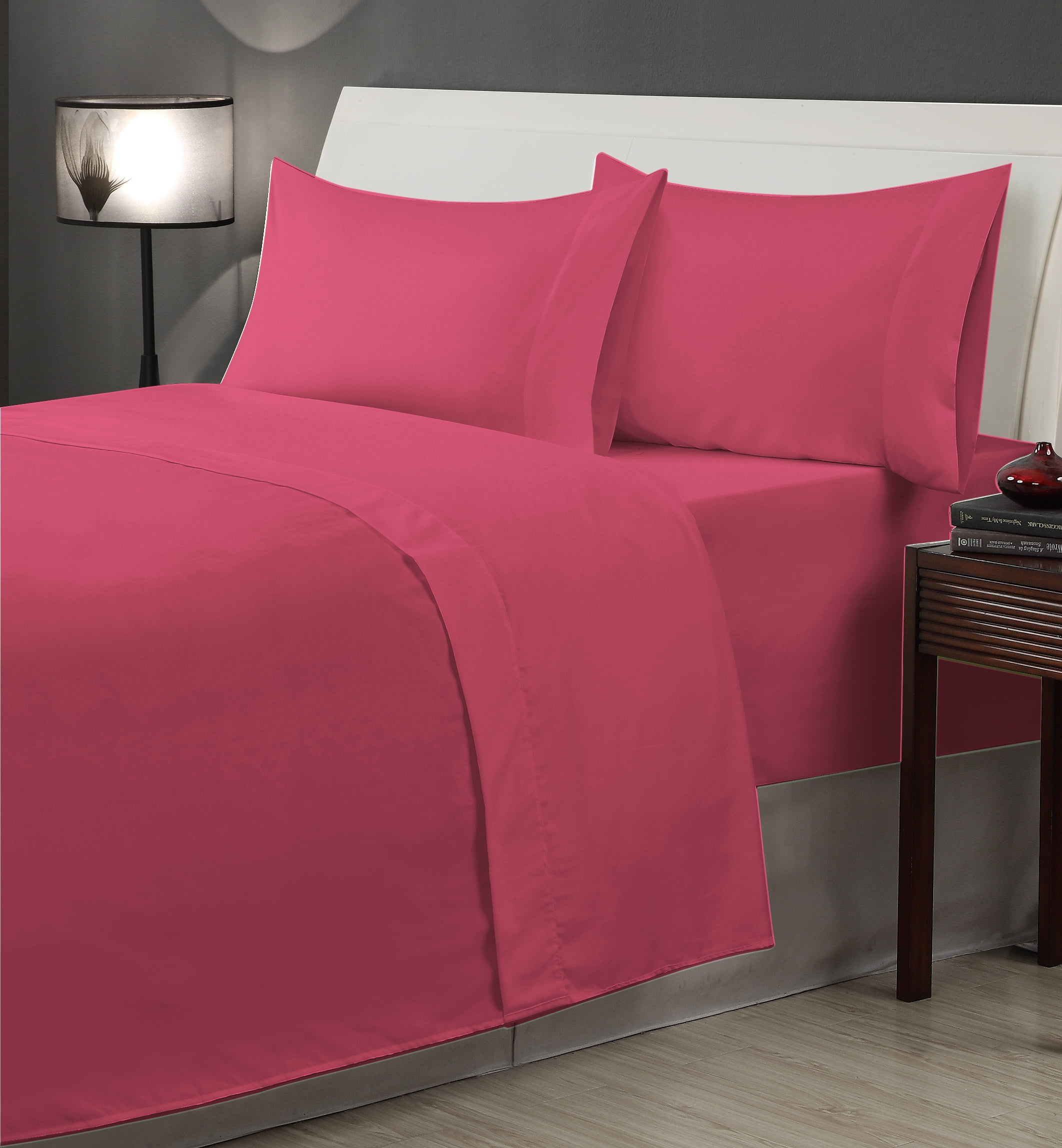 Raspberry Solid Sheet SetFullRaspberry - Walmart.com