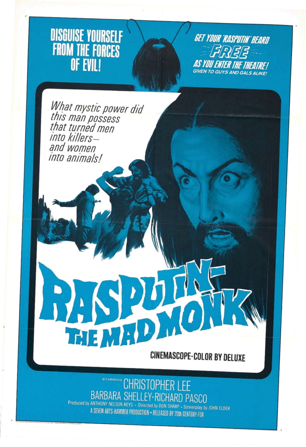 Rasputin The Mad Monk Movie poster Metal Sign 8inx 12in Metal Print ...