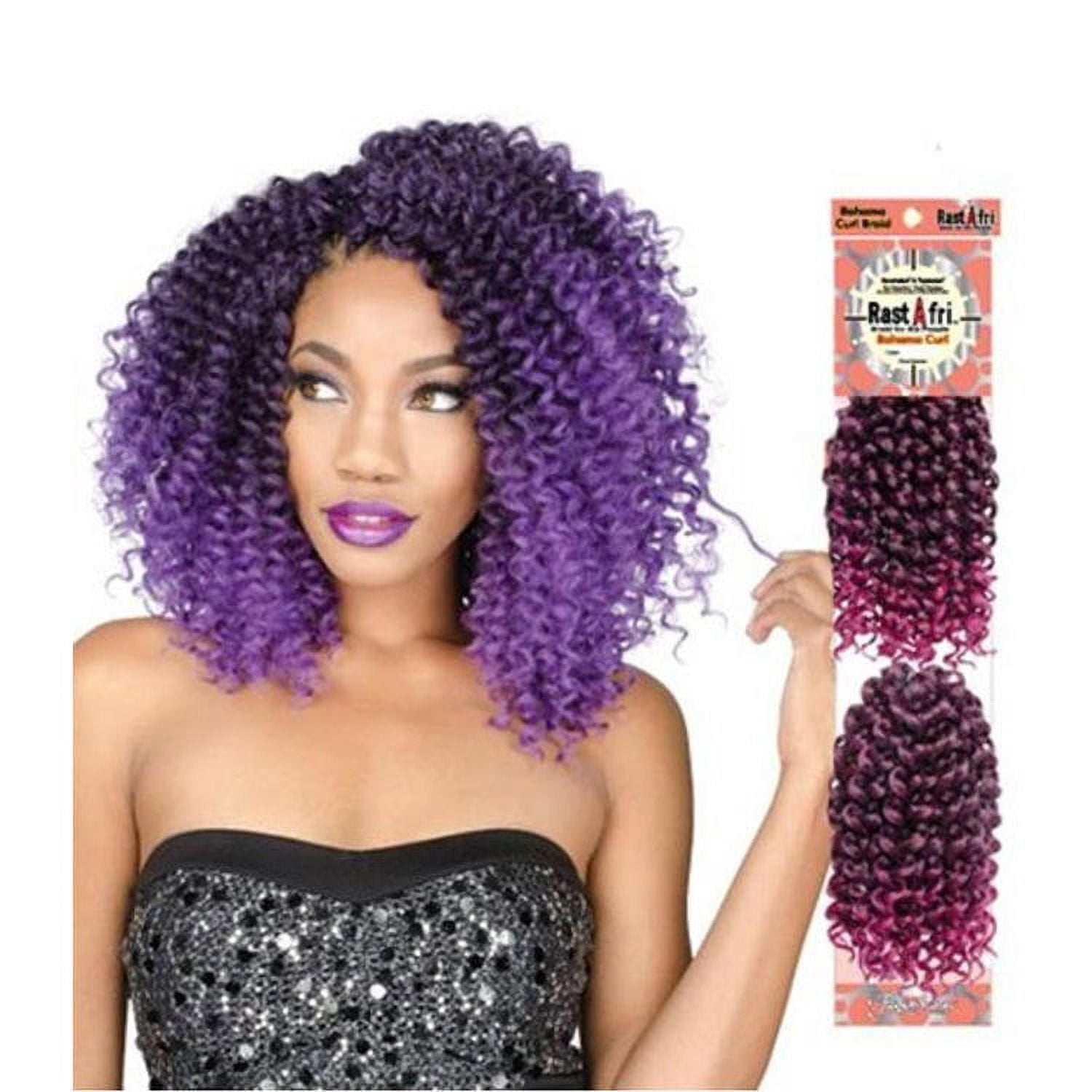 RastAfri Bahama Curl Crochet Braid Hair, 2 PACK, Color 1B - Walmart.com