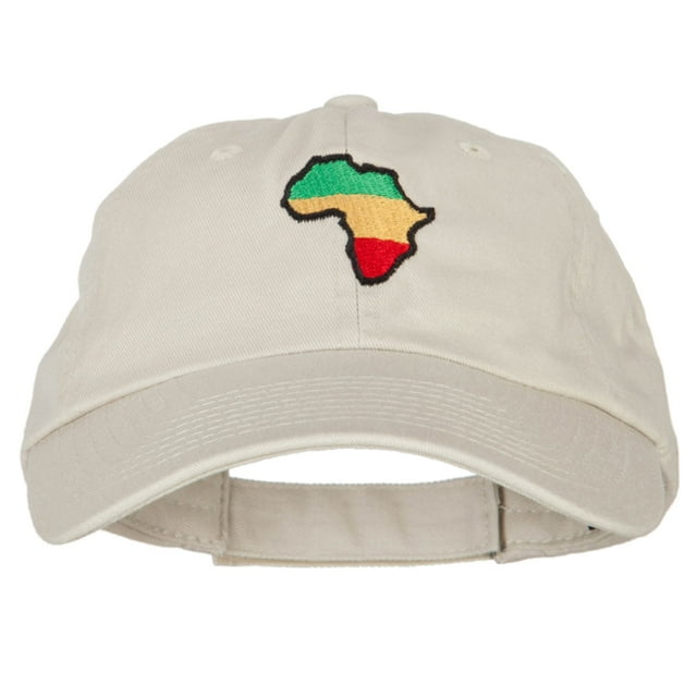 Rasta Africa Map Embroidered Low Profile Cotton Cap - Putty OSFM ...