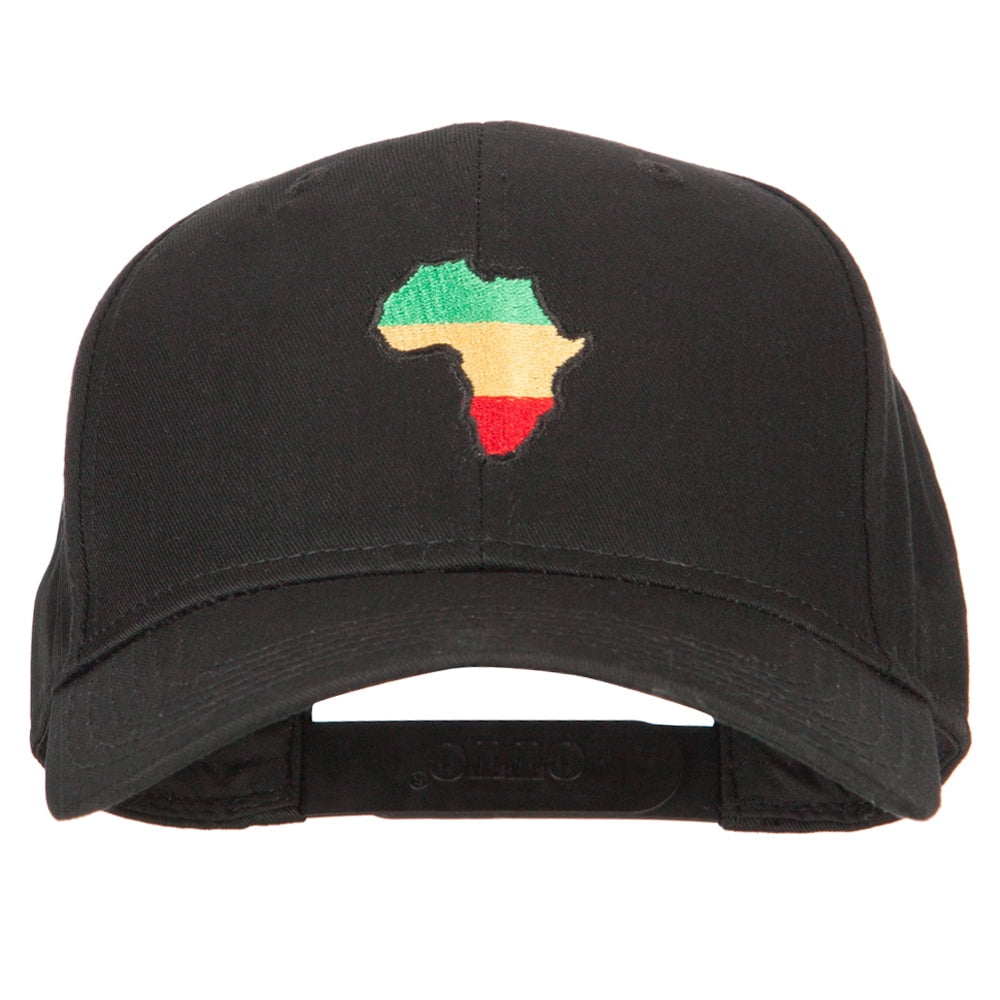 Rasta Africa Map Embroidered Solid Cotton Pro Cap - Black OSFM ...