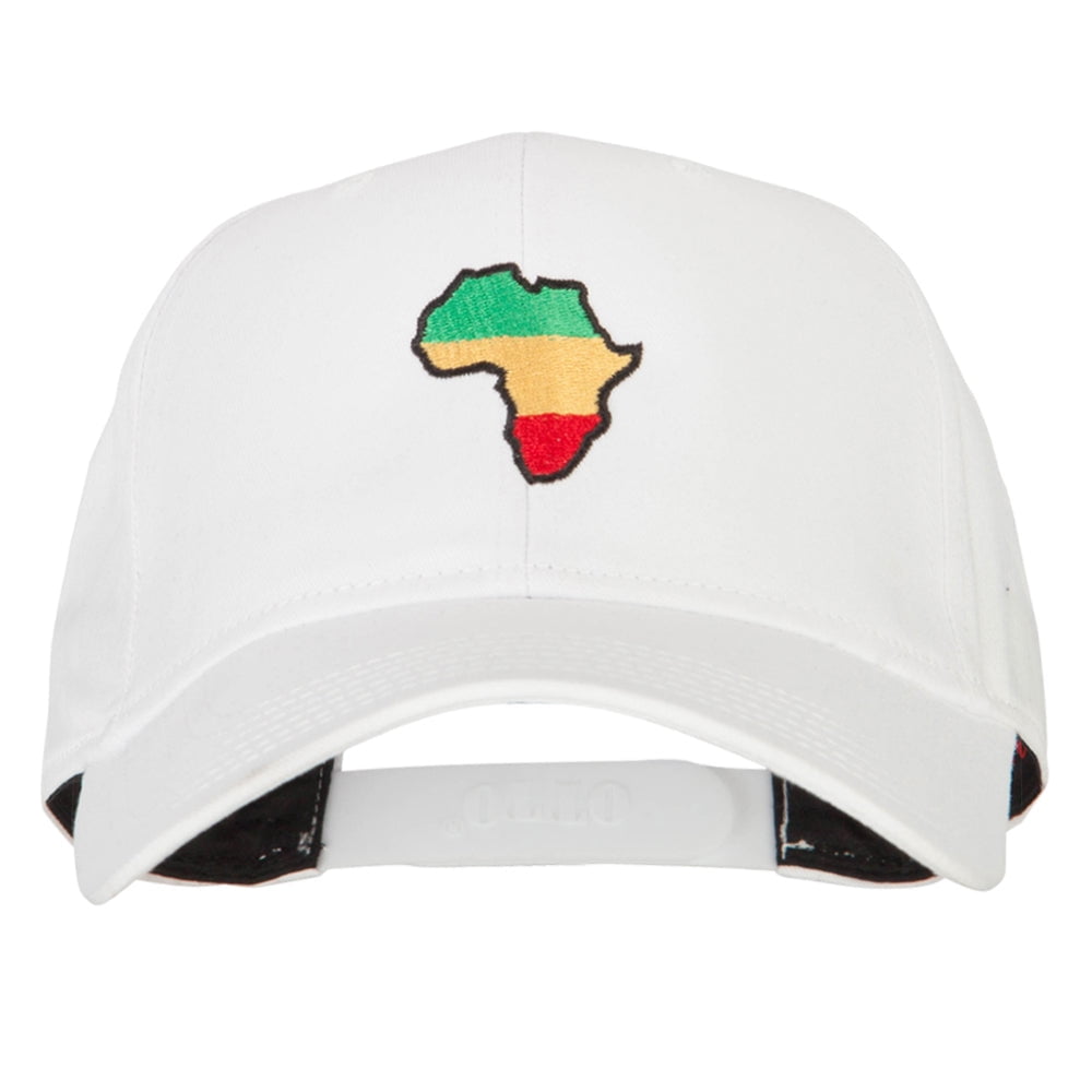 Rasta Africa Map Embroidered Solid Cotton Pro Cap - White OSFM ...