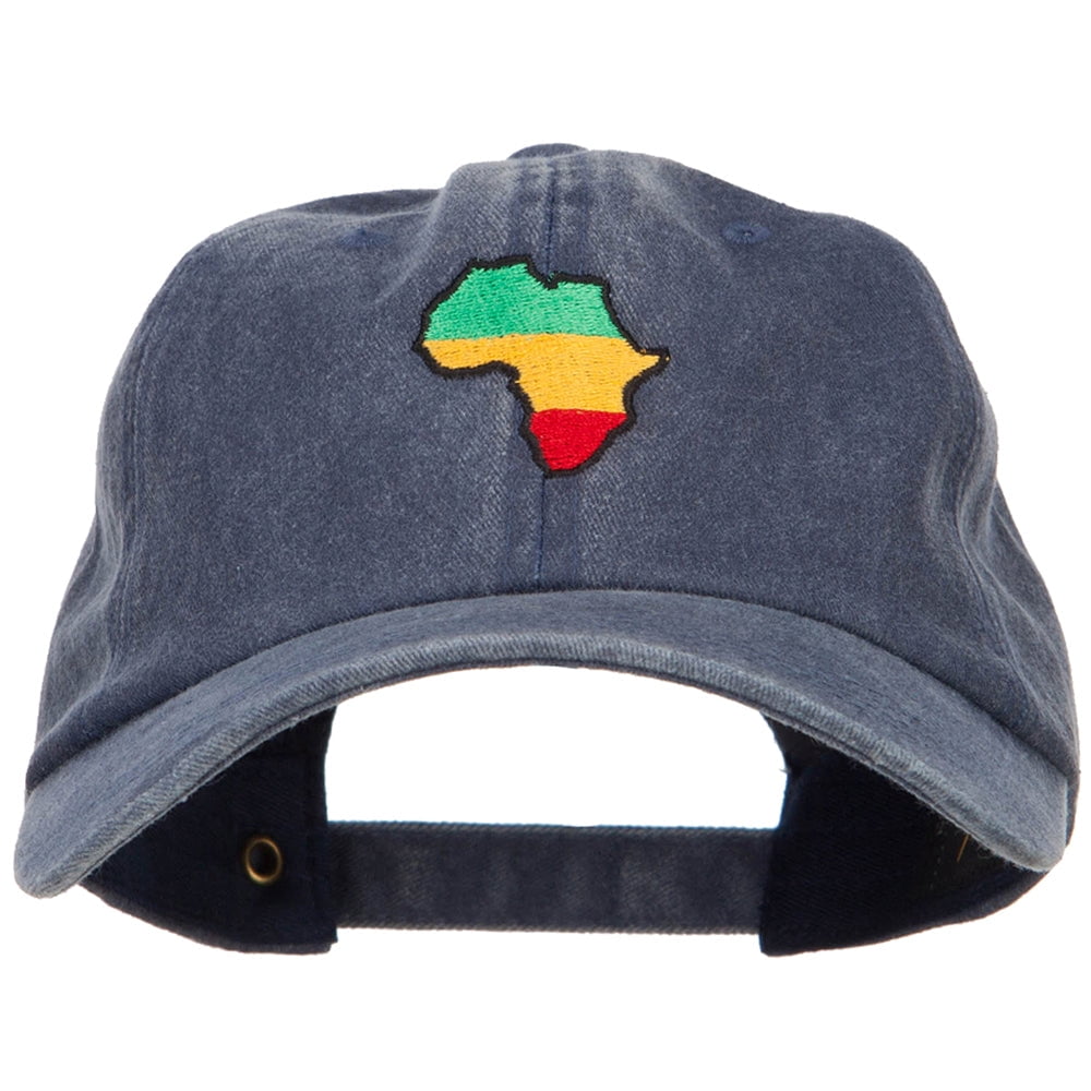 Rasta Africa Map Embroidered Unstructured Cap - Navy OSFM - Walmart.com
