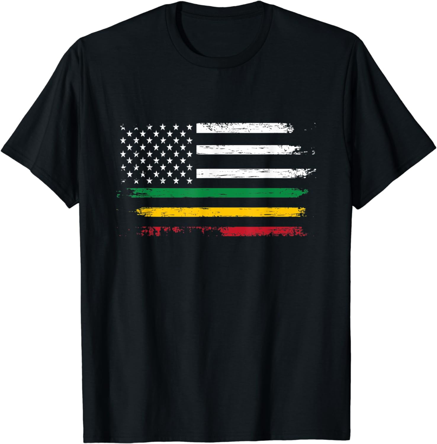 Rasta American Flag USA African Reggae Design T-Shirt - Walmart.com