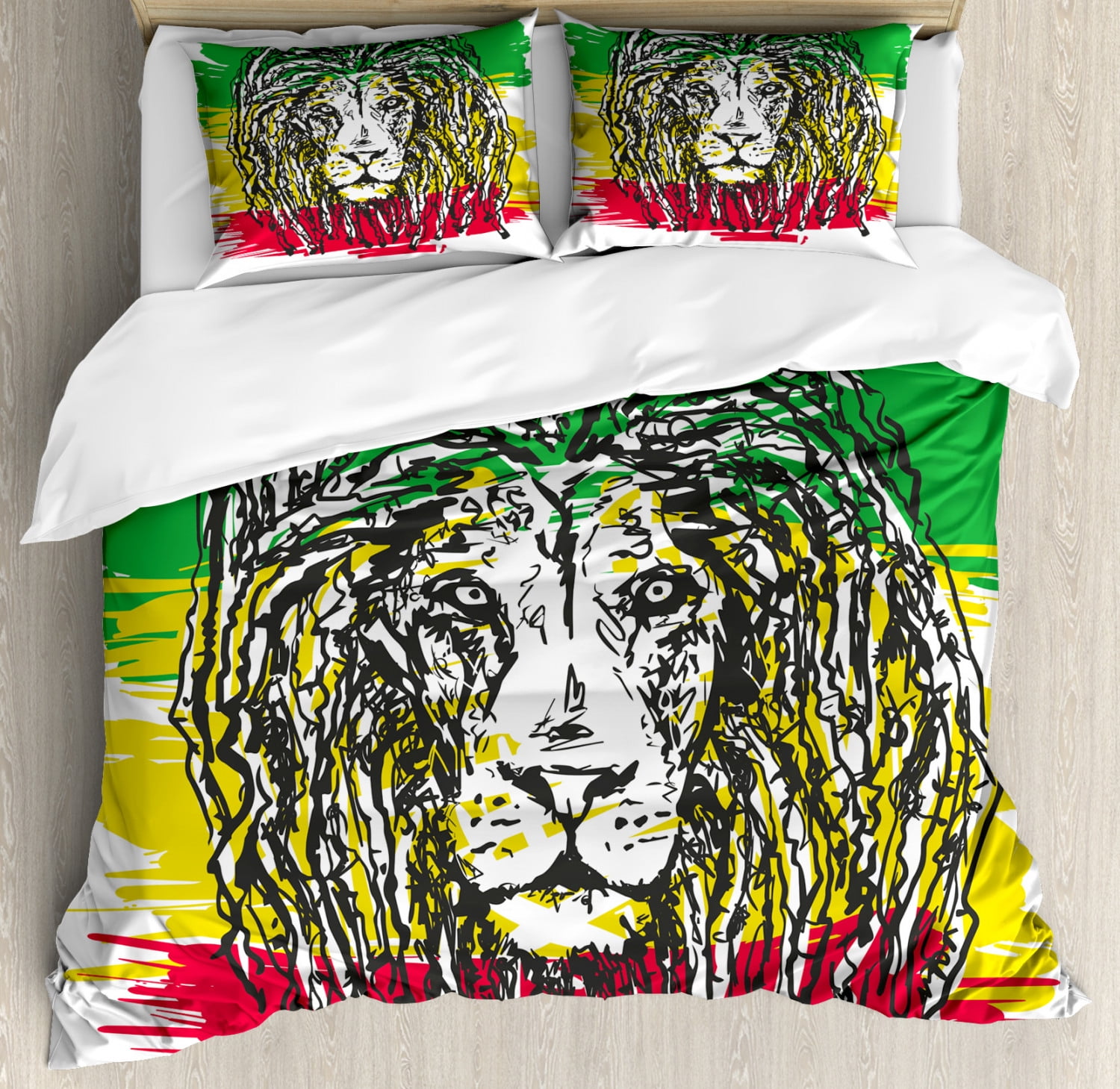 Rasta Duvet Cover Set King Size, Ethiopian African Culture Hair Style ...