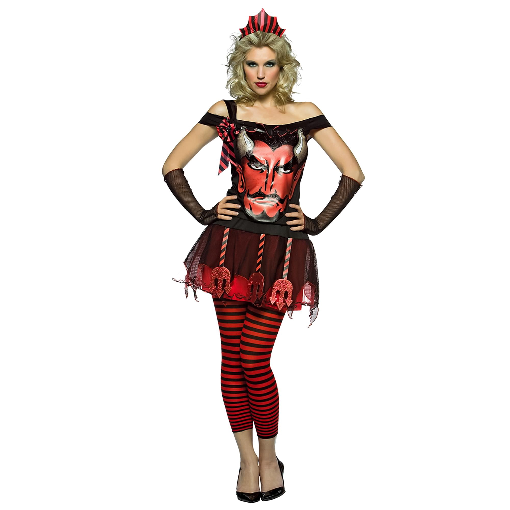 Rasta Imposta Devil Face Adult Women's Costume Dress | One Size Unisex ...