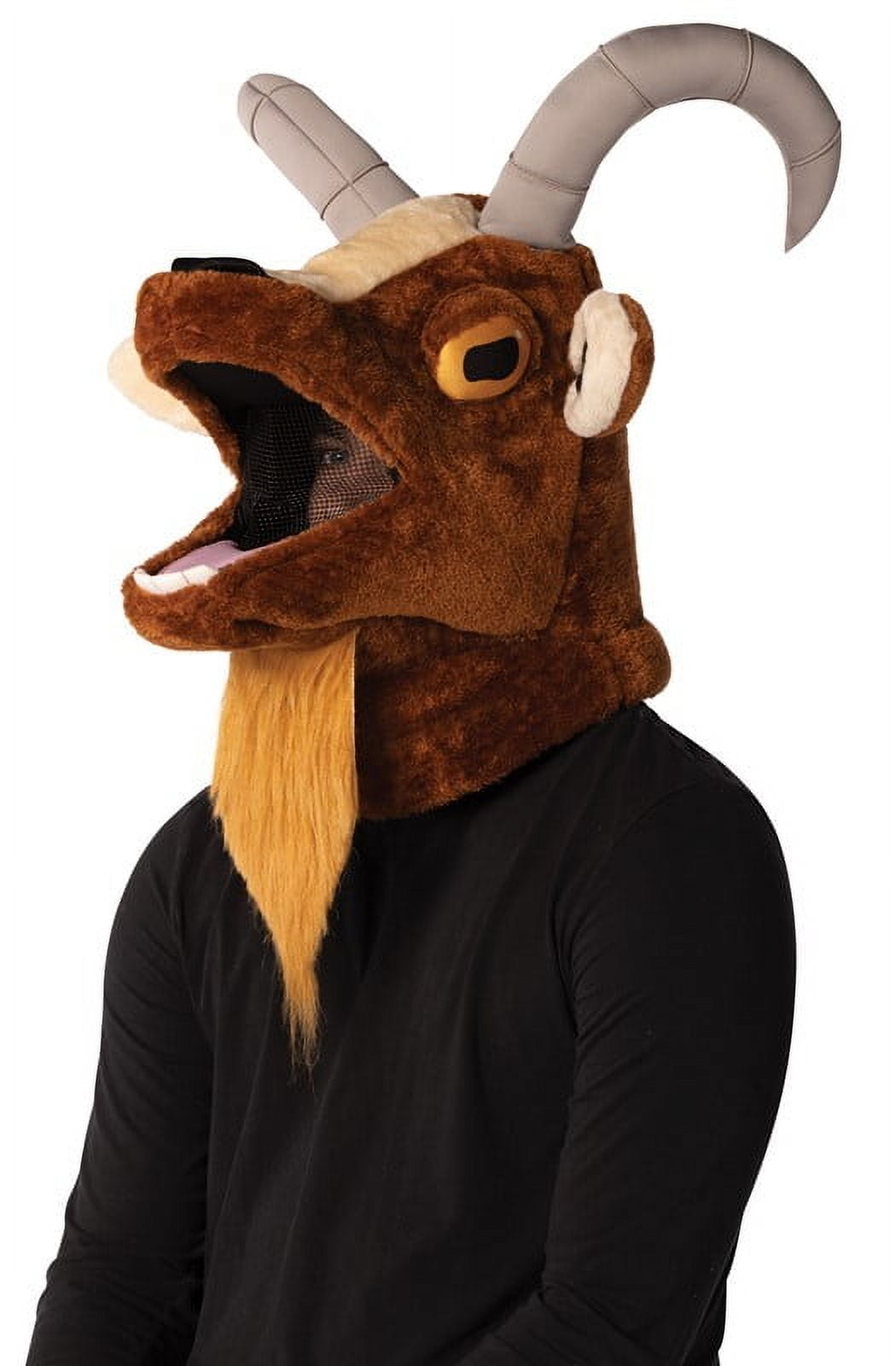 Rasta Imposta Goat Mascot Head Halloween Costume, Men and Women, Brown ...