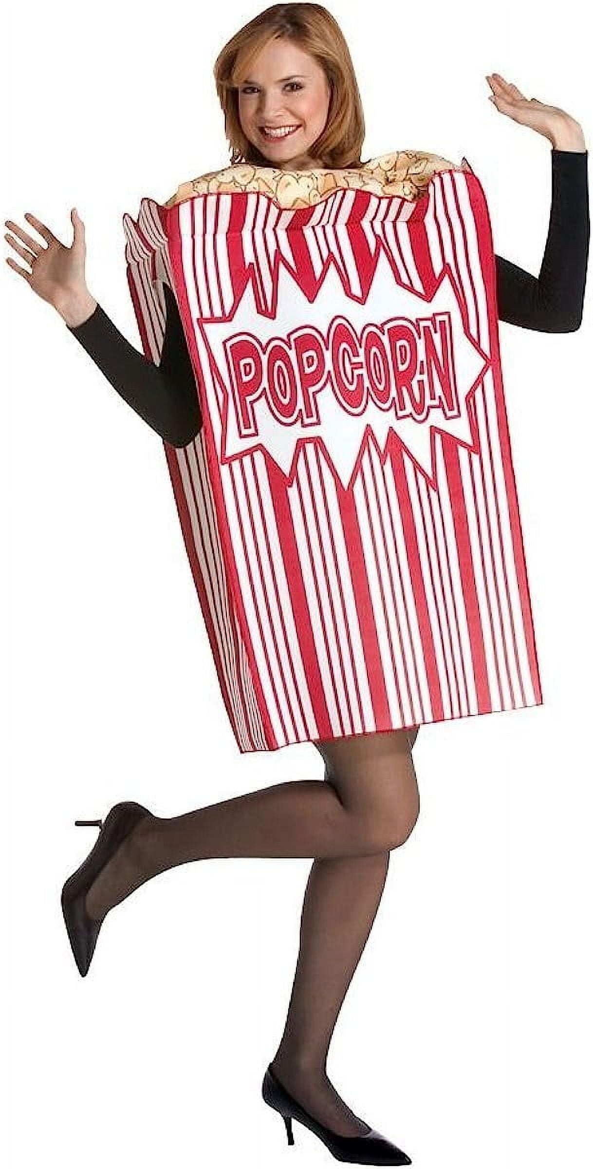 Rasta Imposta Popcorn Box Costume, Striped Design, One Size, Halloween ...