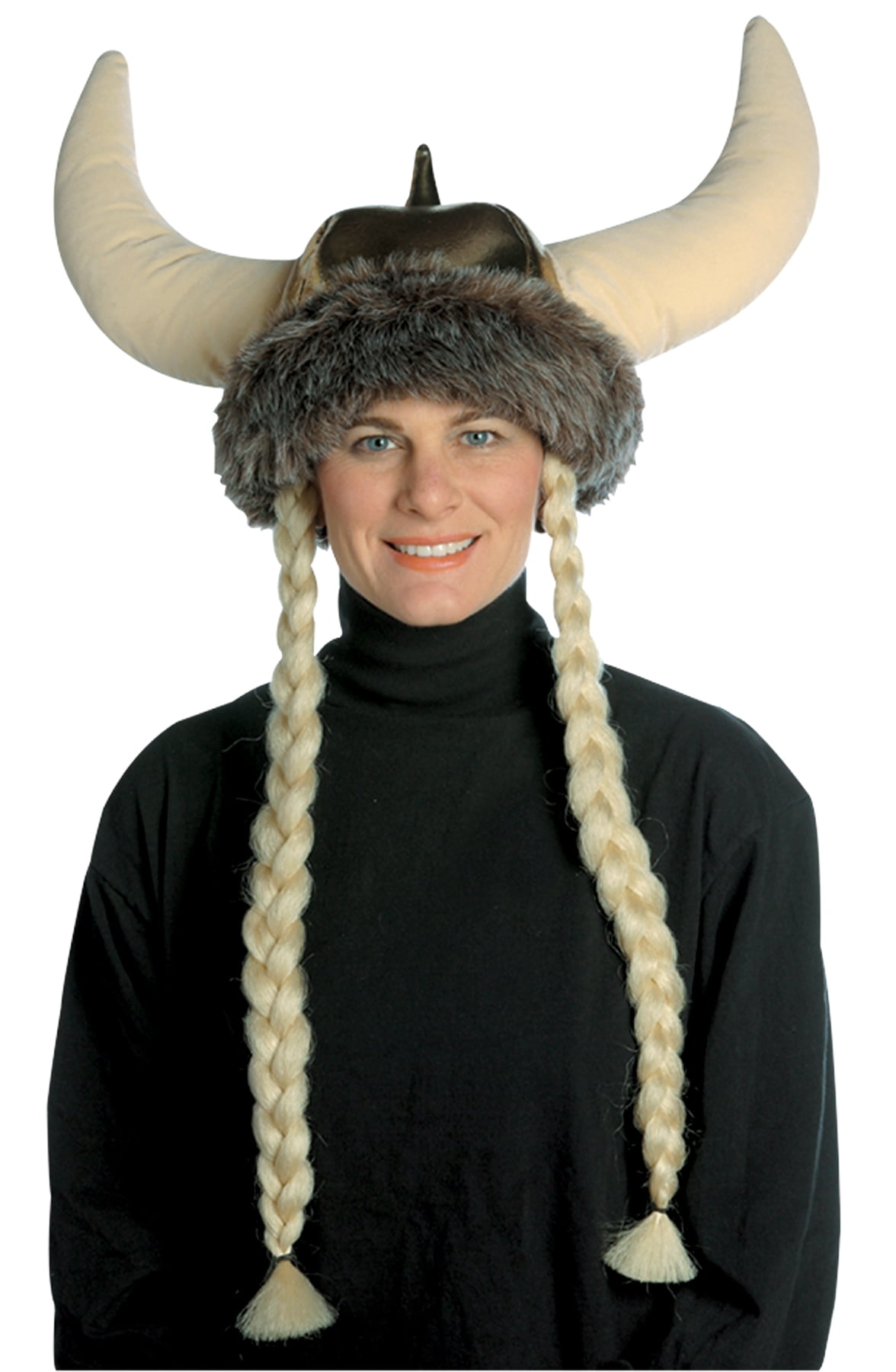 Rasta Imposta Womens Space Viking Helmet Hat with Blonde Braids Costume ...