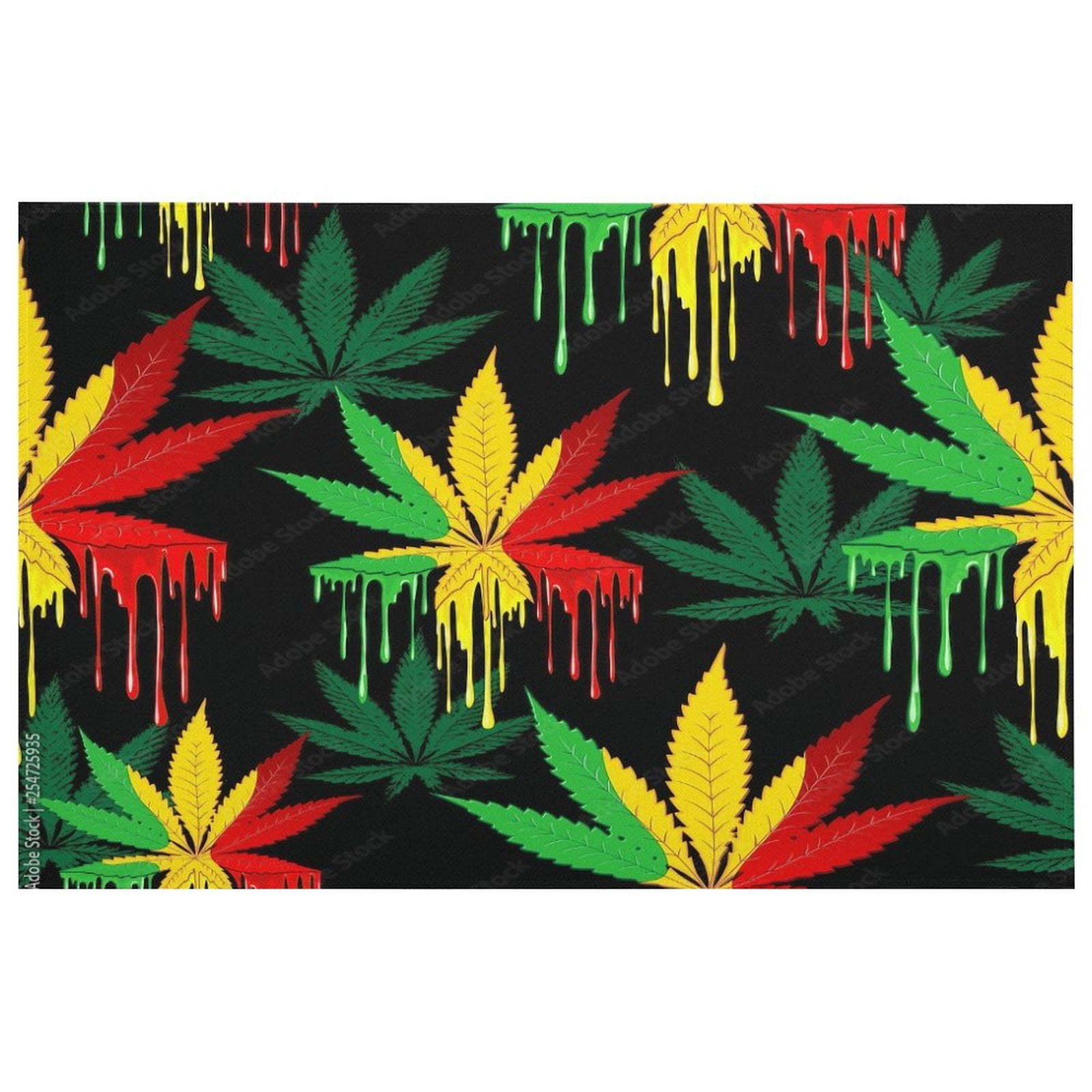 Rasta Leaf Drip Pattern Adult Home Decor Bedroom Living Room Crystal ...