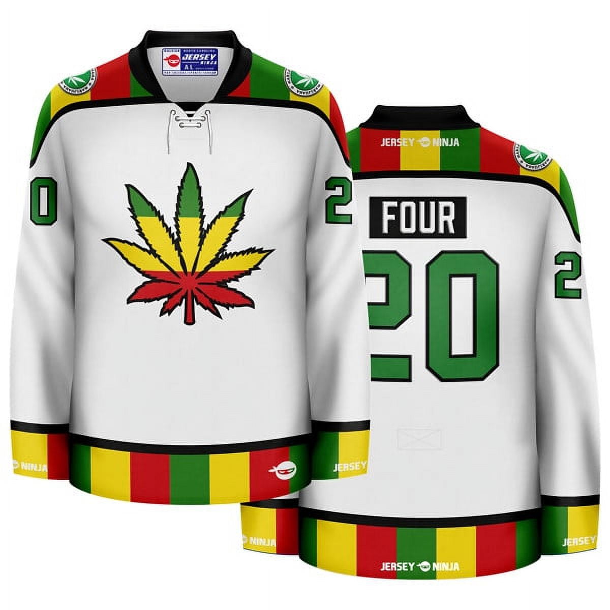 Rasta Leaf Emblazoned Pop Culture Hockey Jersey - Walmart.com