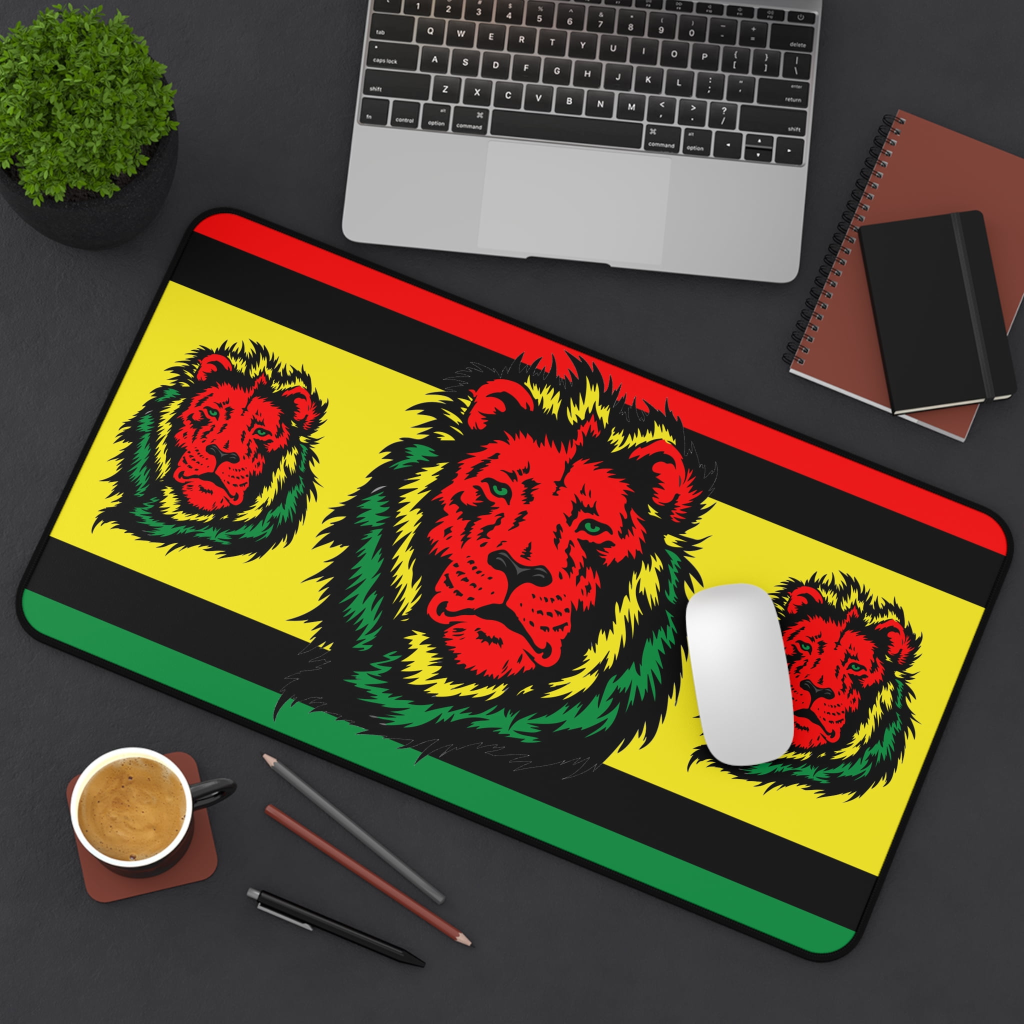 Rasta Lion Color Gaming Mouse Pad-Office Desk Mat-Desk-Lion Gaming Mat ...