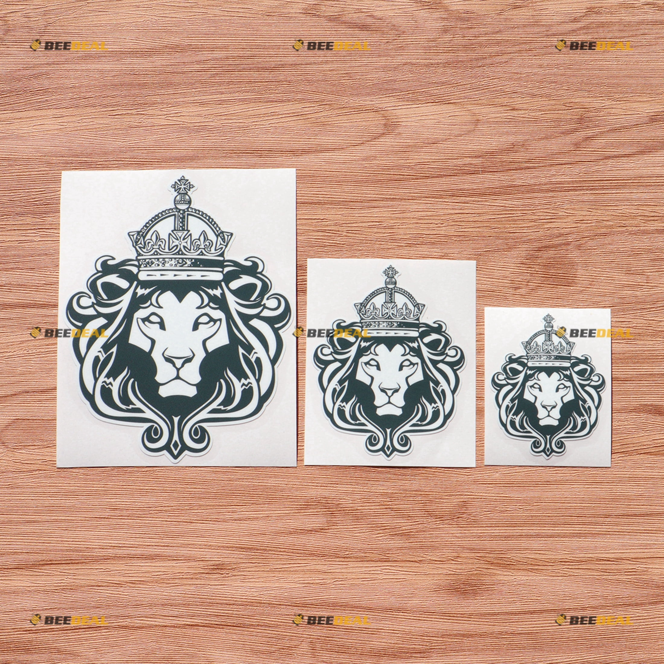 Rasta Lion Head Vinyl Decal Sticker - Set of 3 Glossy, 3 Inches, 4 ...