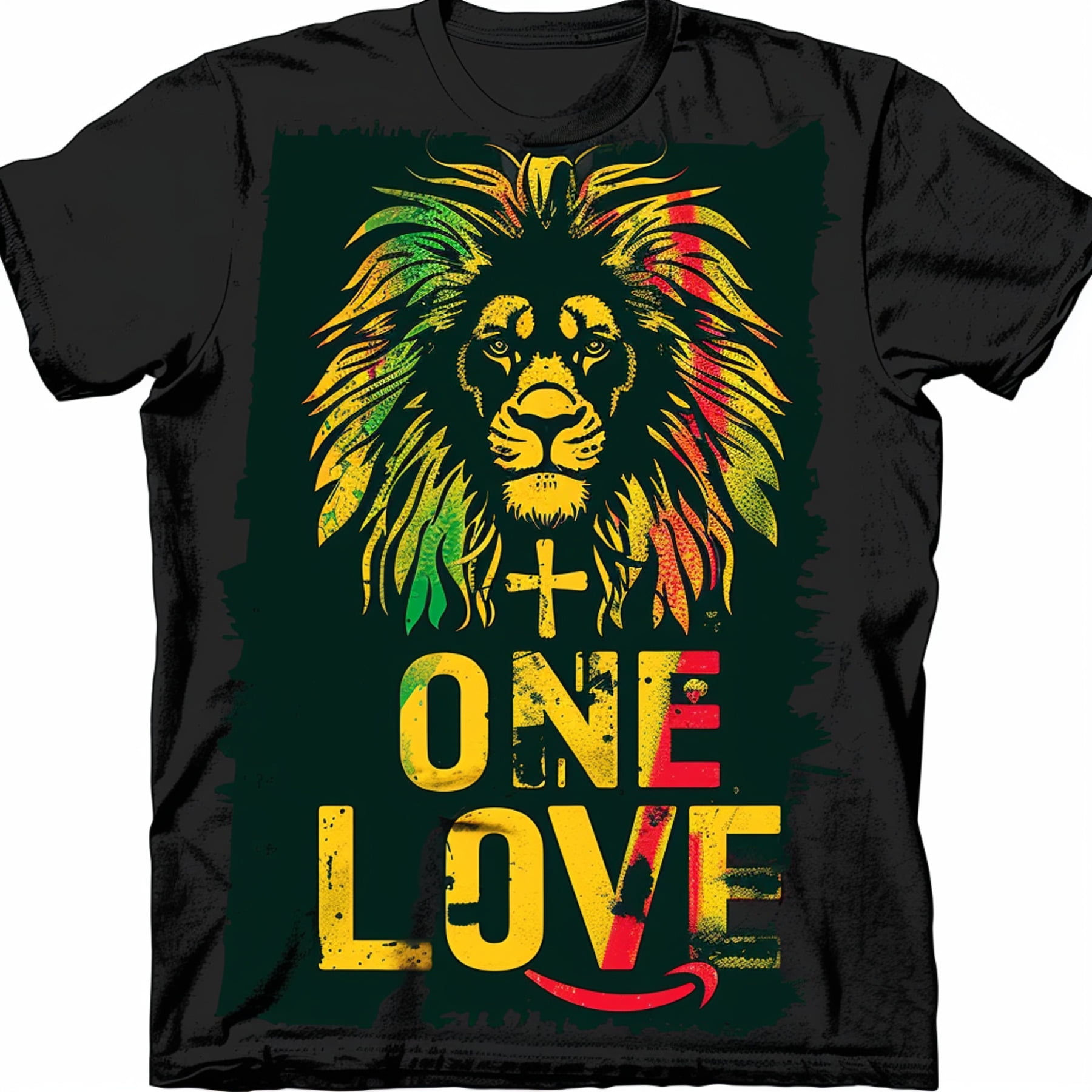 Rasta Lion One Love TShirt Vintage Style Design Reggae Colors ...