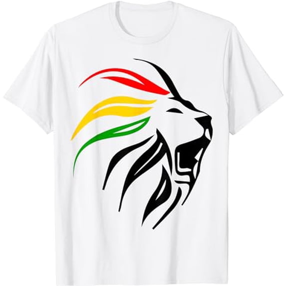Rasta Lion & Rastafari Colours for Reggae & Jamaica Lover T-Shirt ...