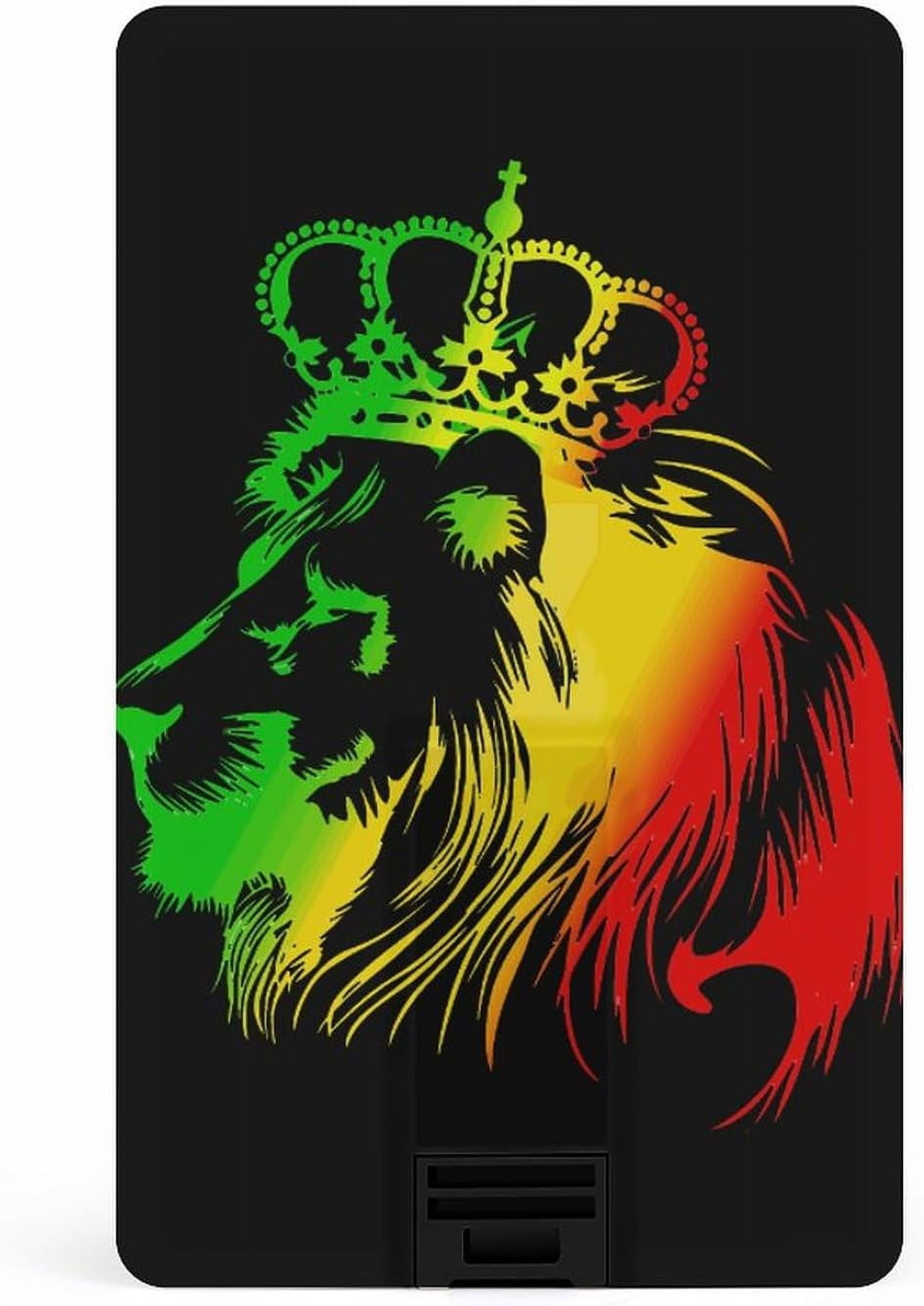 Rasta Lion Usb Flash Drive Credit Card Design Thumb Drive Memory Stick ...