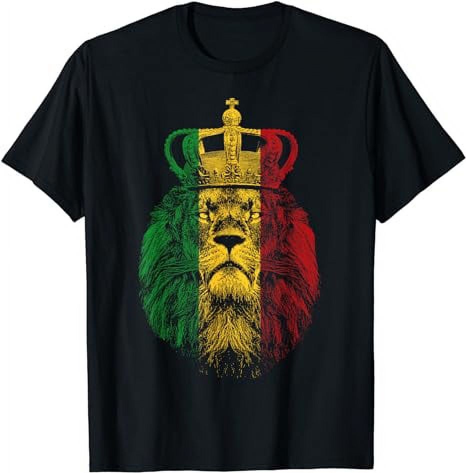 Rasta Lion of Judah Rastafarian Reggae Ethiopian Lion Gift T-Shirt ...
