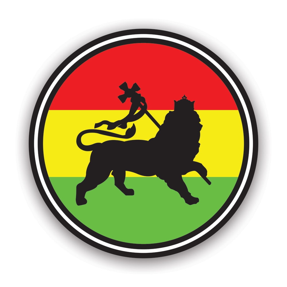Rasta Lion of Judah with Border Sticker Decal - Self Adhesive Vinyl ...