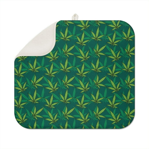 Rasta Marijuana Leaf Dish Drying Mat – Neon Marijuana Leaf and Weed ...