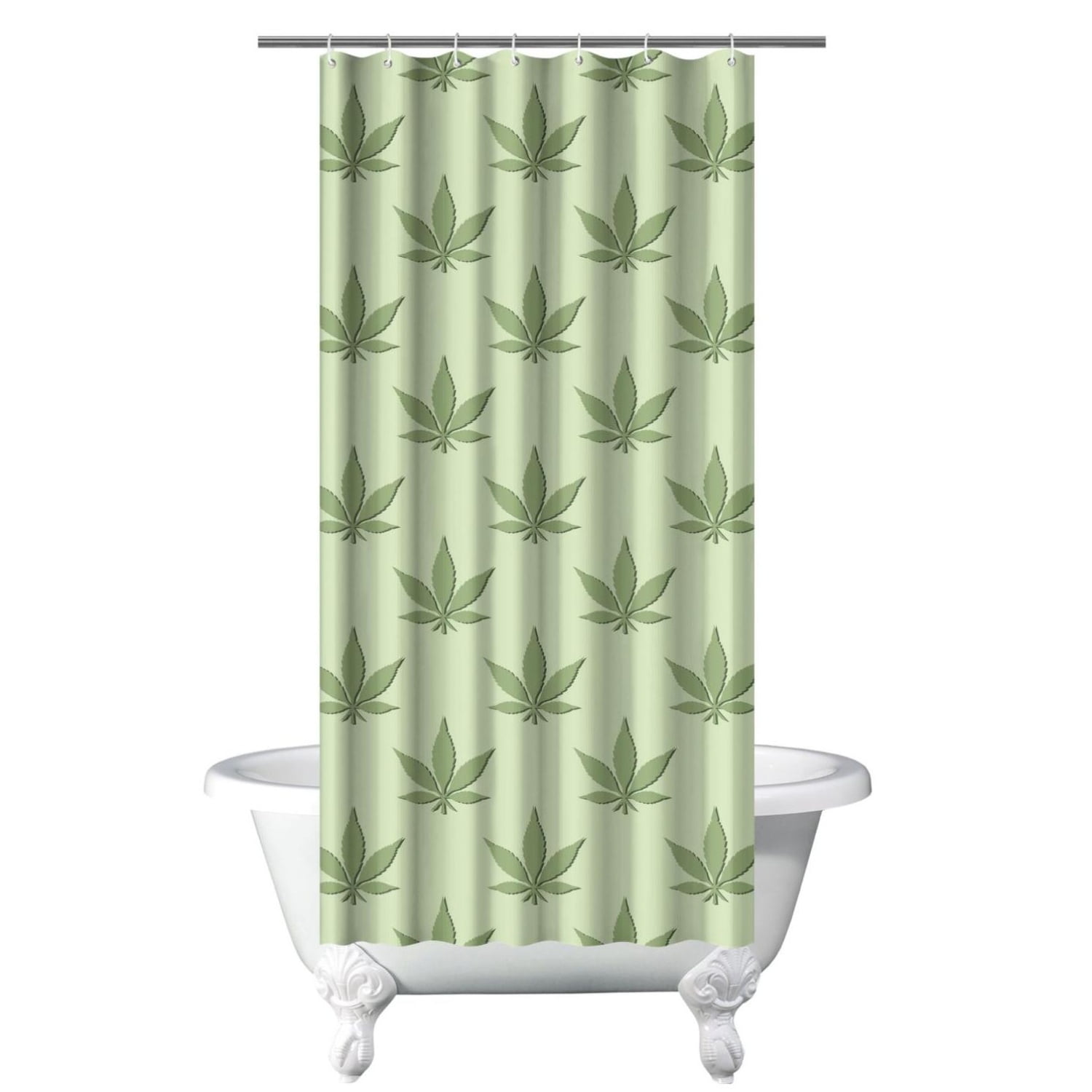 Rasta Marijuana Leaf Fabric Shower Curtain, Waterproof with Trippy ...