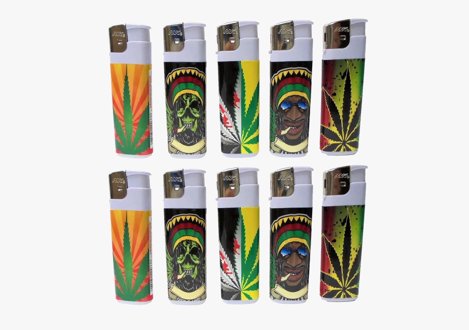 Rasta Neon Electronic Disposable Lighters, (Pack of 10) - Walmart.com