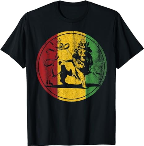 Rasta Rastafarian Rastafari Lion Reggae Jamaica Jamaican T-Shirt ...