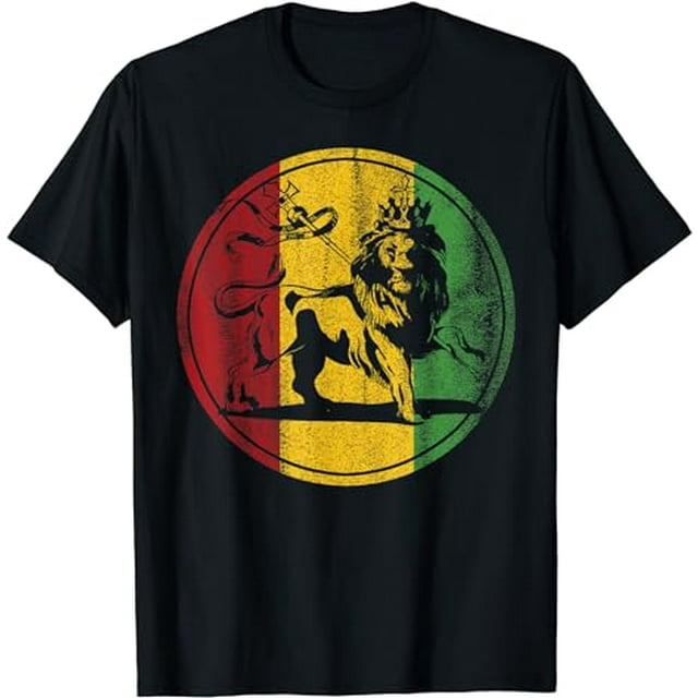Rasta Rastafarian Rastafari Lion Reggae Jamaica Jamaican T-Shirt ...