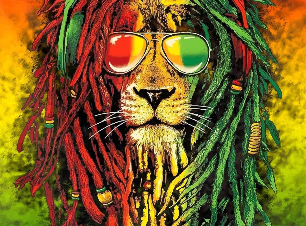 Rasta Rastafarian Tapestry Lion Head Bob Tapestry Wall Hanging Backdrop ...