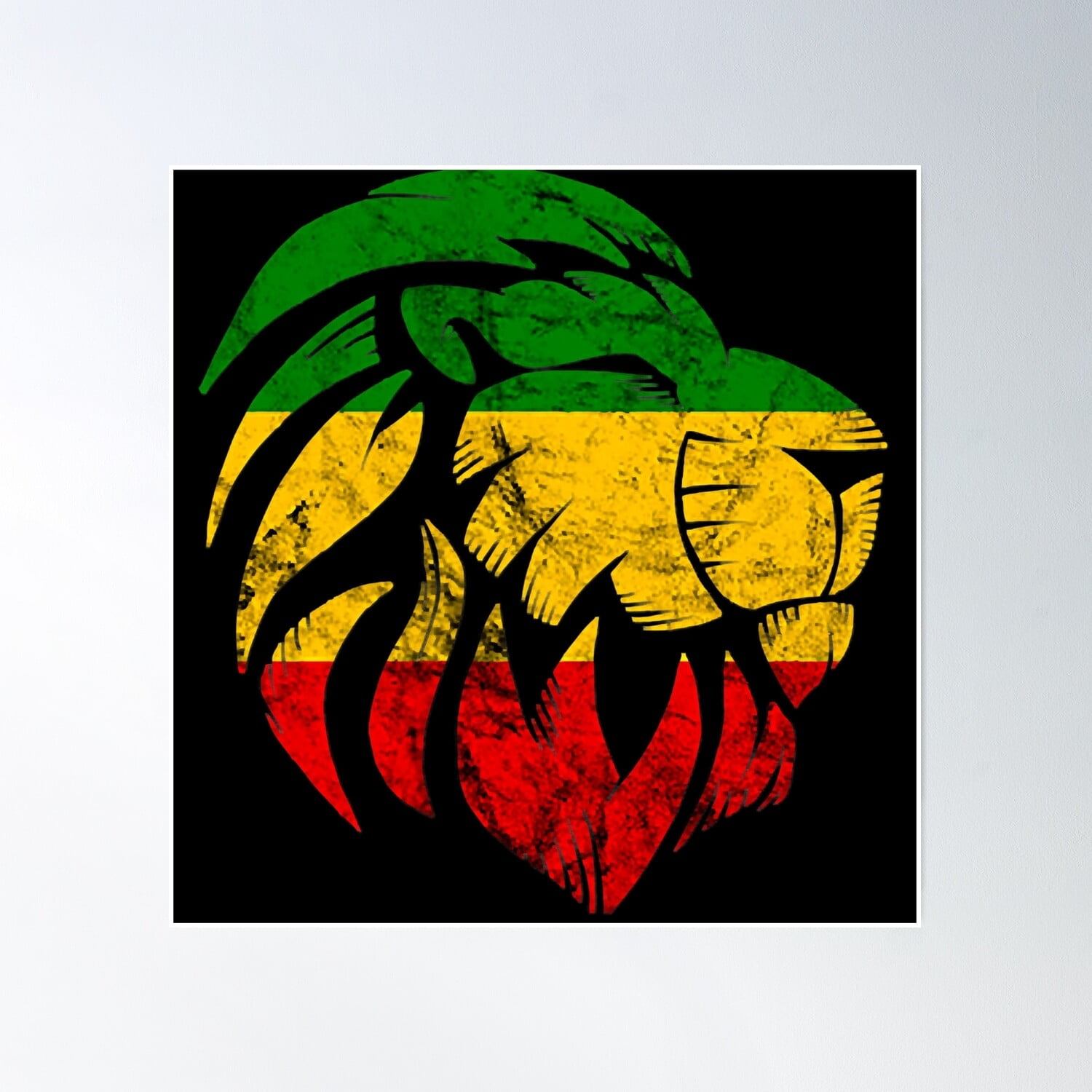 Rasta Reggae Jamaican Lion Rastafarian Hippie Lover Poster Wall Art ...