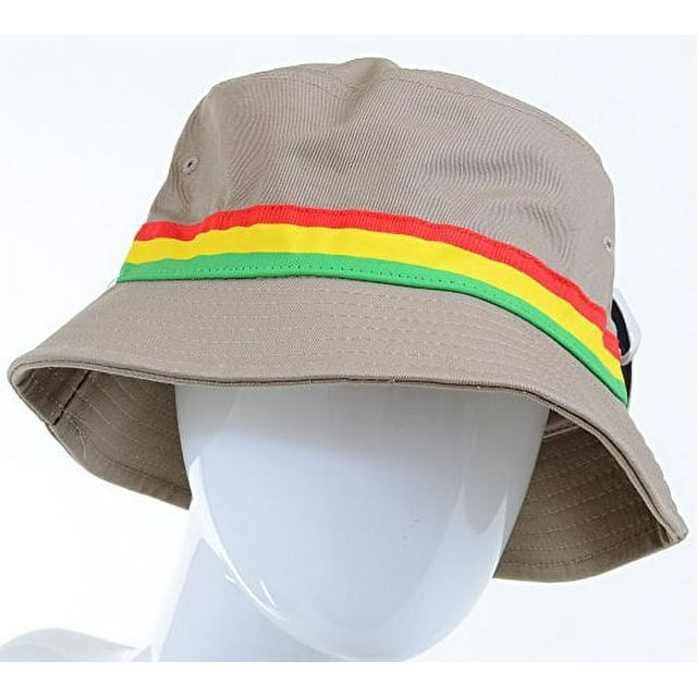 Rasta Reggae Jamaican Striped Unisex Bucket Sun Hat - Walmart.com
